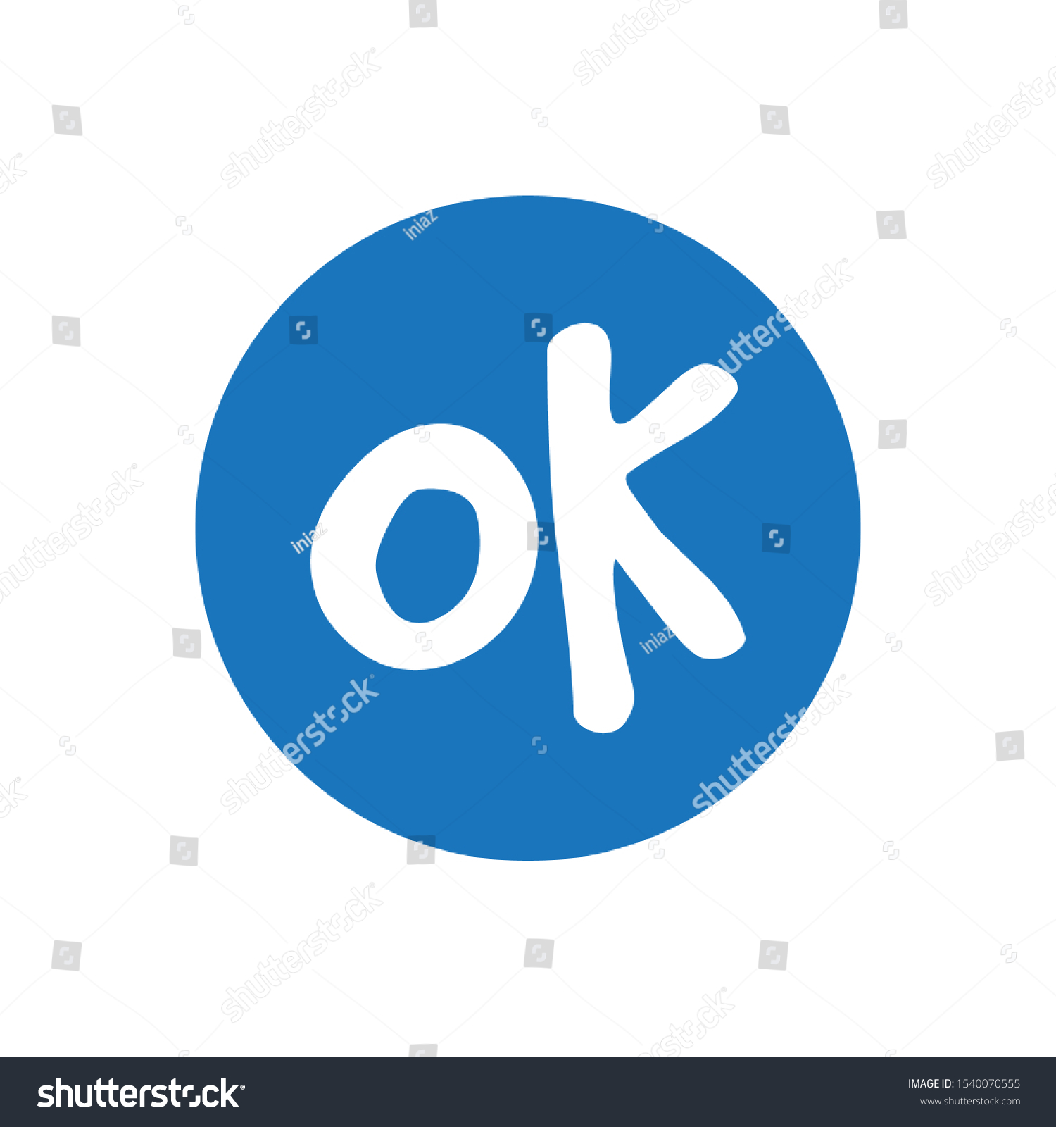 Ok Icon Blue Circle Vector Stock Vector (Royalty Free) 1540070555 ...