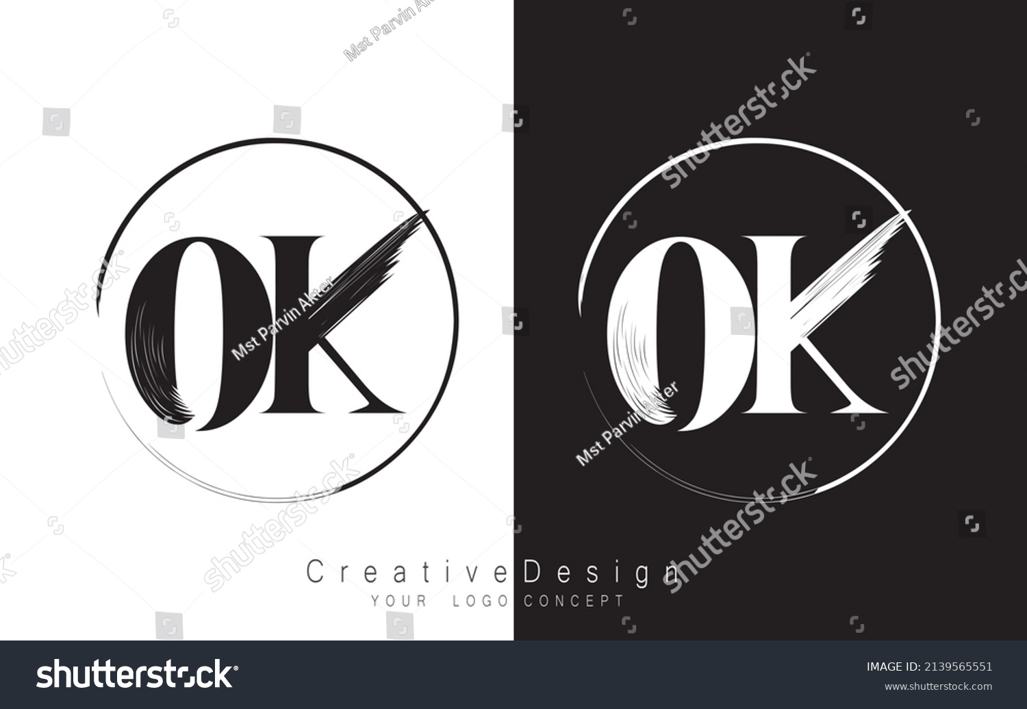 Ok Letter Logo Design Template Vector Stock Vector (Royalty Free ...