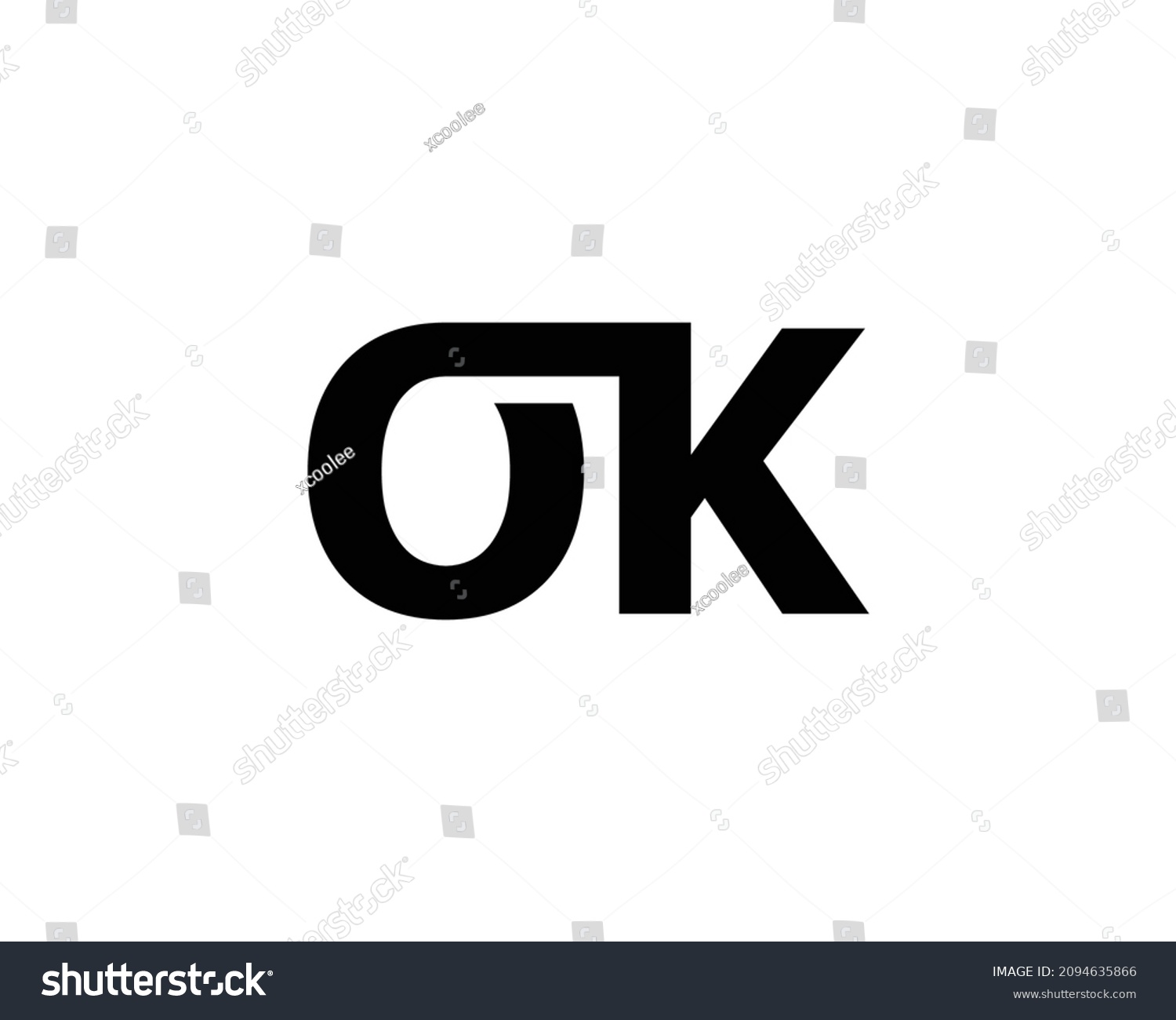 Ok Letter Logo Design Vector Template Stock Vector (Royalty Free ...