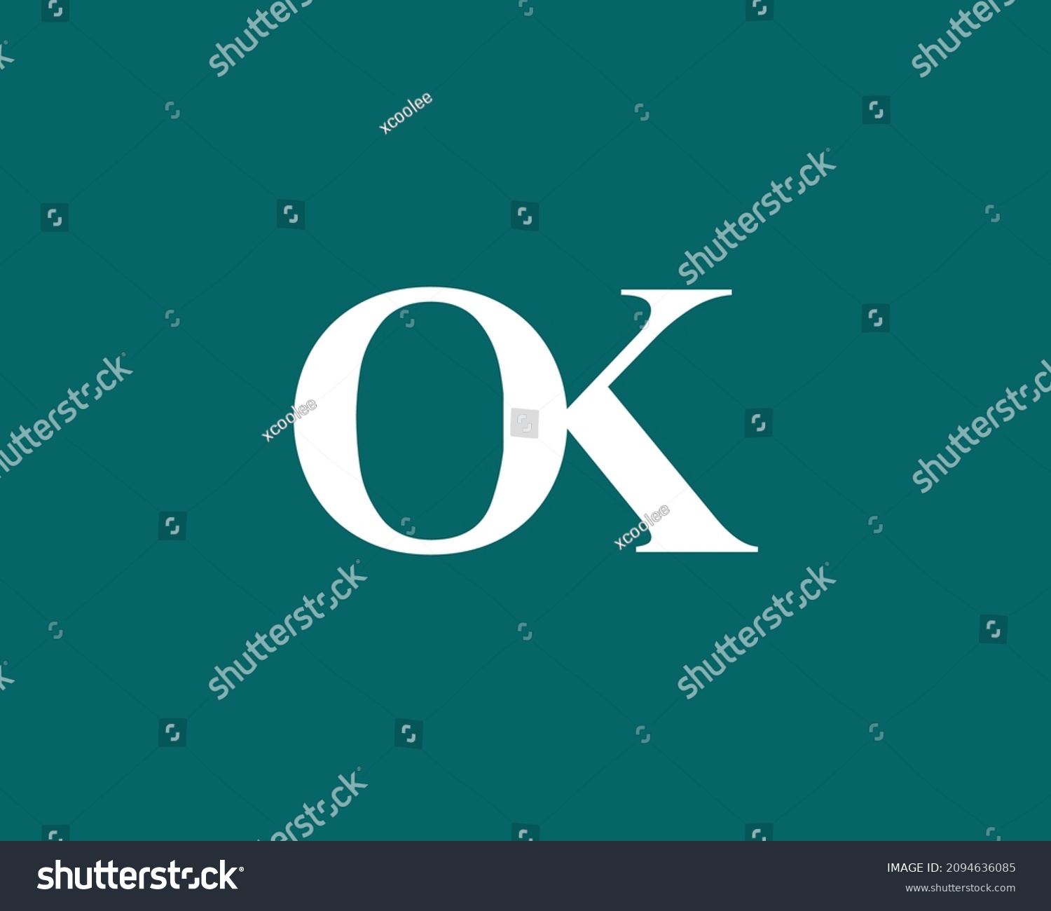 Ok Letter Logo Design Vector Template Stock Vector (Royalty Free ...