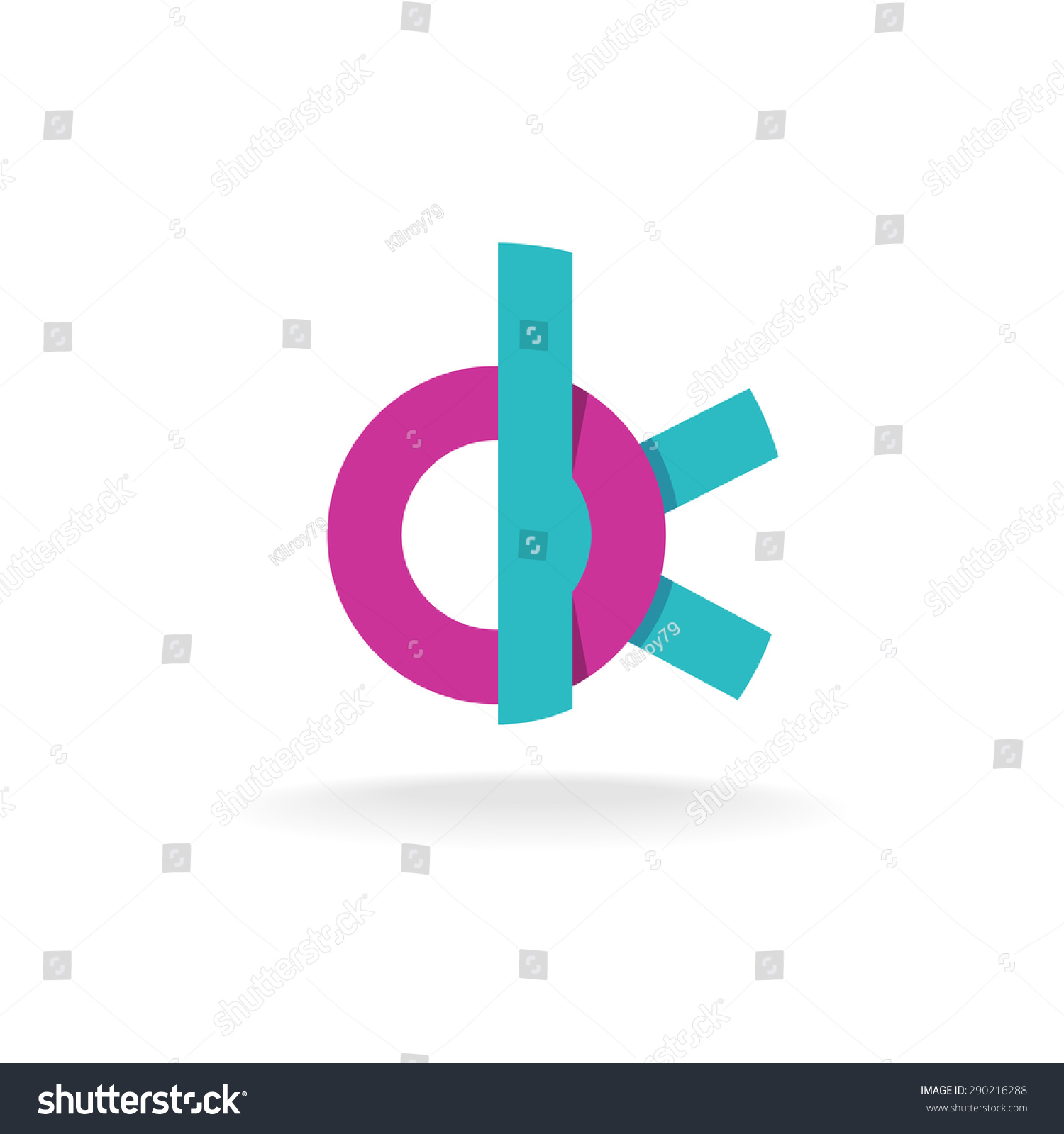 Ok Letters Flat Style Monogram Logo Stock Vector (Royalty Free ...