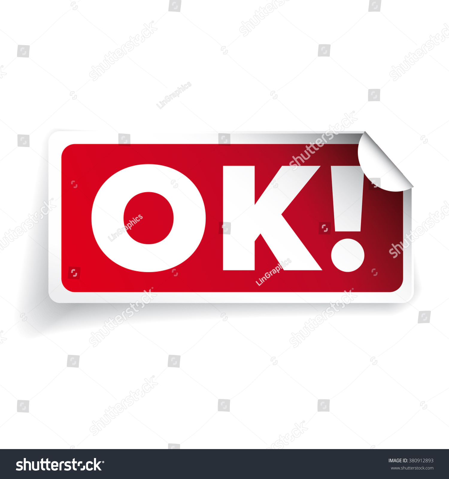Ok Sign Sticker Vector Red Stock Vector (Royalty Free) 380912893 ...