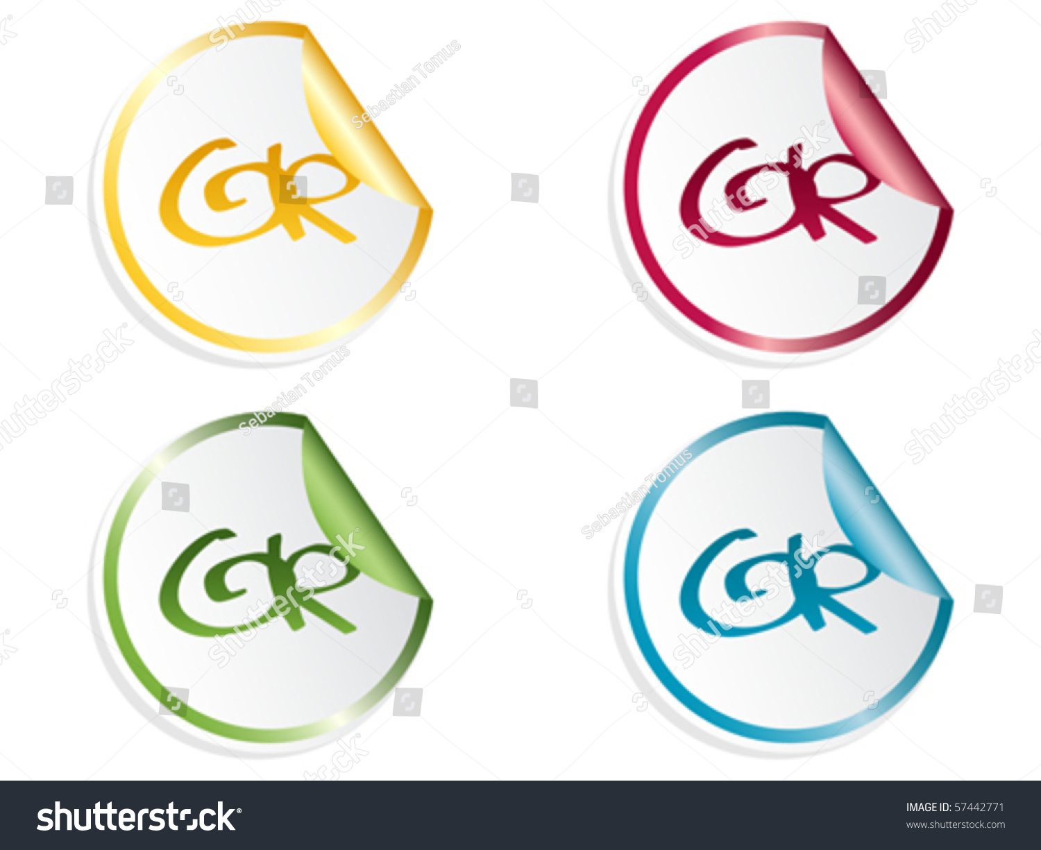 Ok Stickers Stock Vector (Royalty Free) 57442771
