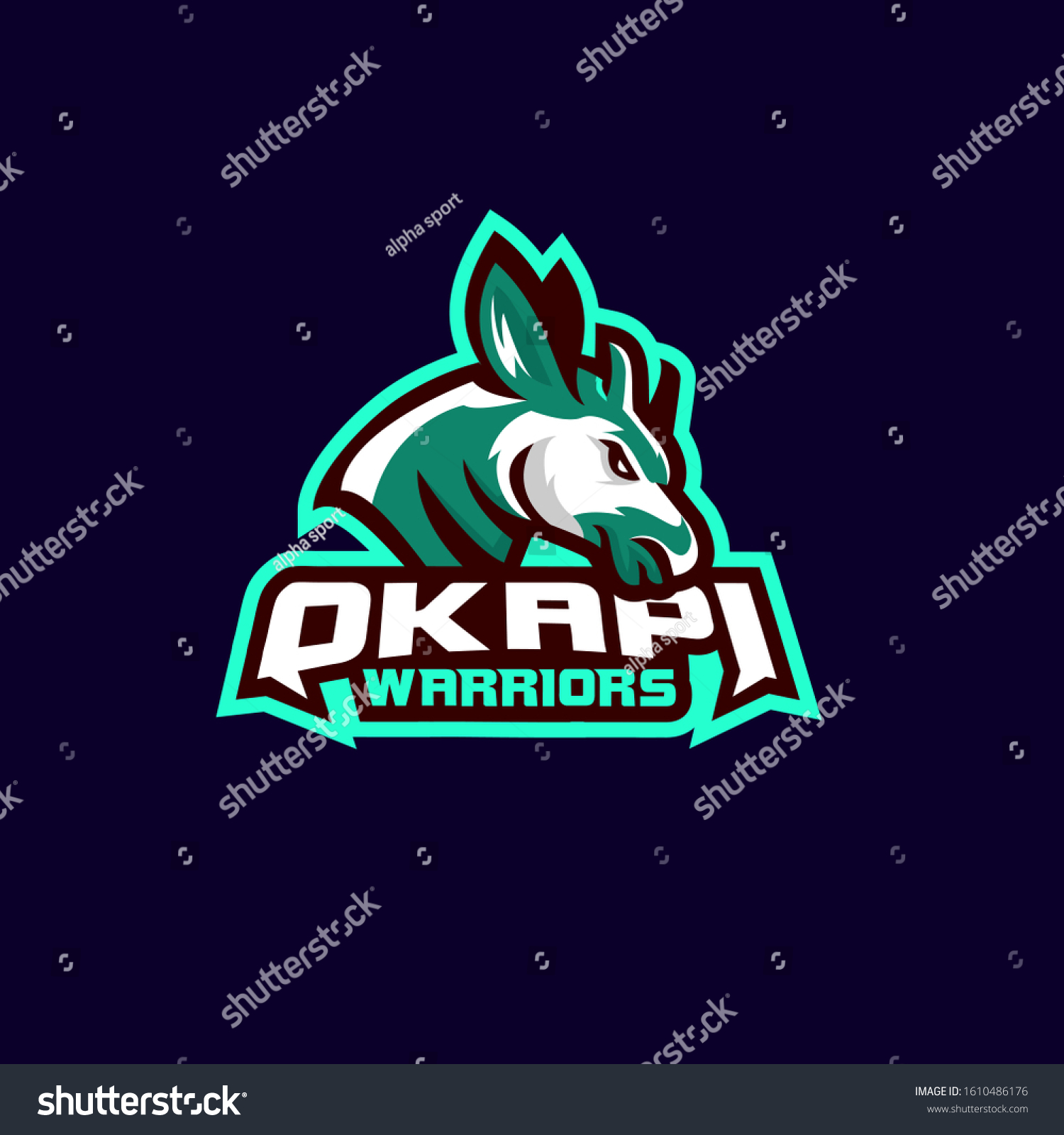 Okapi Head Sport Logo Design Stock Vector (Royalty Free) 1610486176 ...