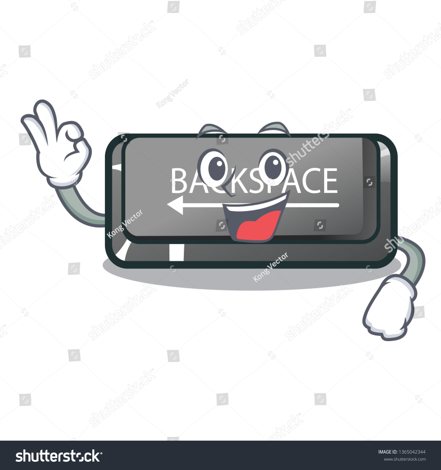 Okay Button Backspace Shape Cartoon Stock Vector (Royalty Free ...