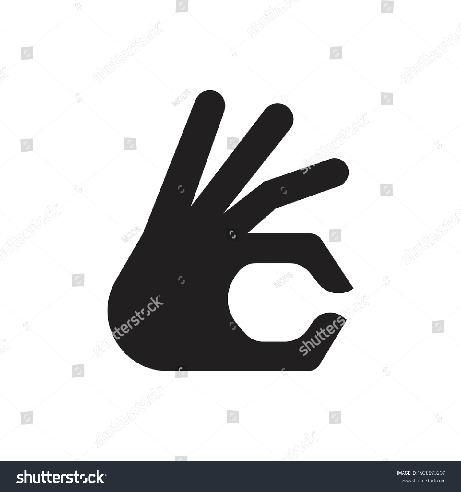 Okay Hand Icon Design Isolated On Stock Vector (Royalty Free ... Okay Hand Icon Design Isolated On Stock Vector (Royalty Free ...