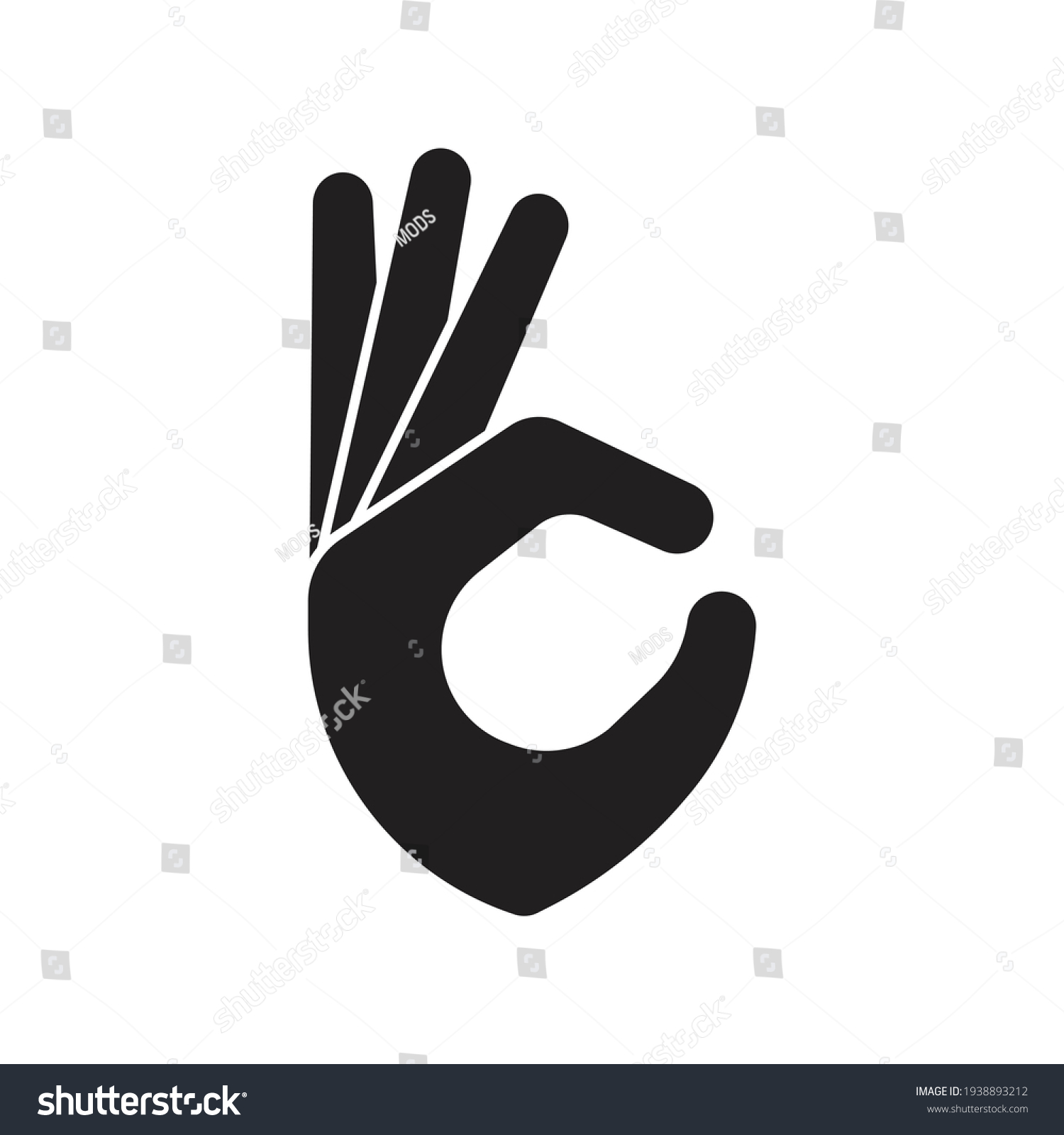 Okay Hand Icon Design Isolated On Stock Vector (Royalty Free ... Okay Hand Icon Design Isolated On Stock Vector (Royalty Free ...