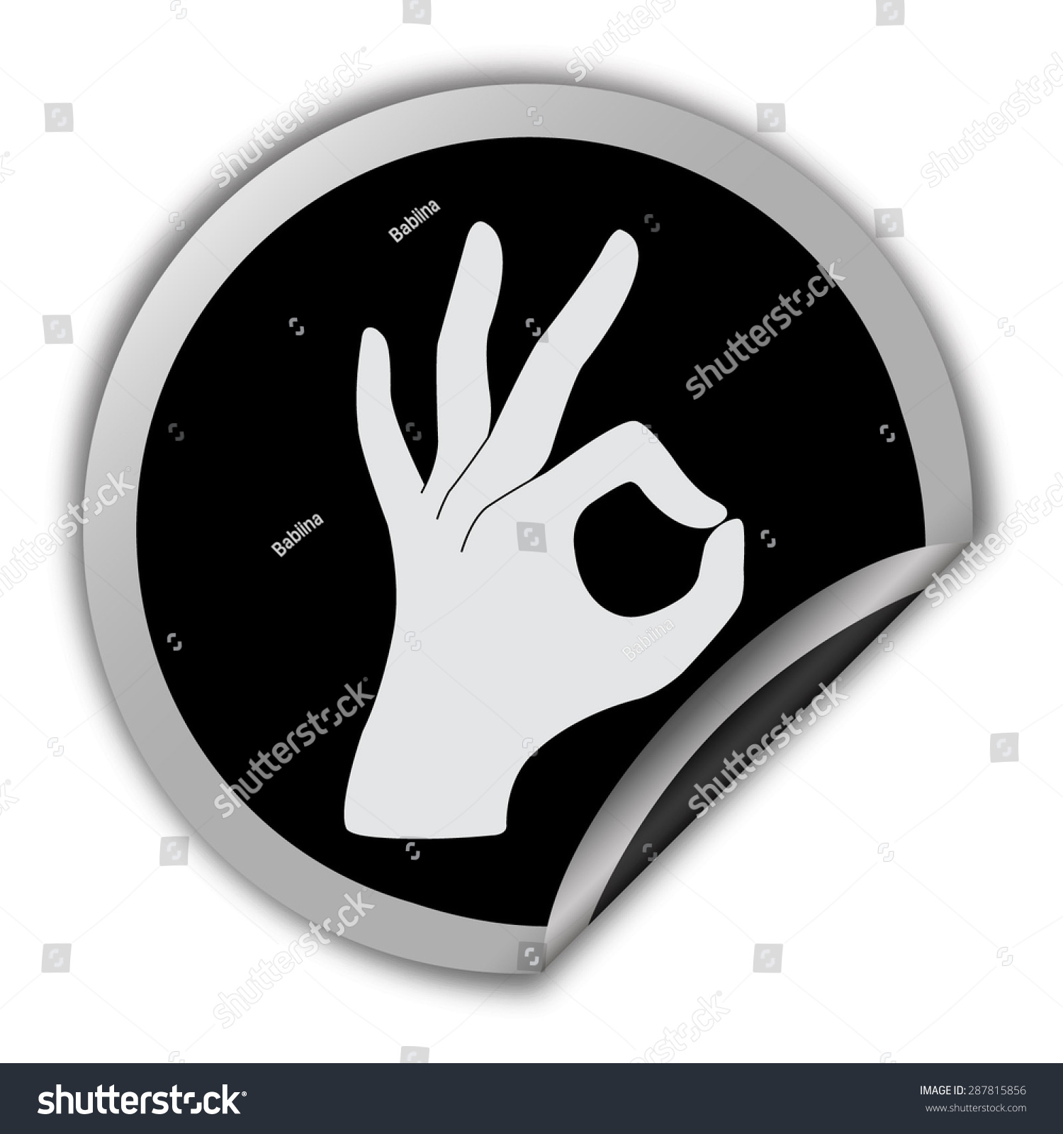 Okay Icon Round Vector Sticker Stock Vector (Royalty Free) 287815856 ...