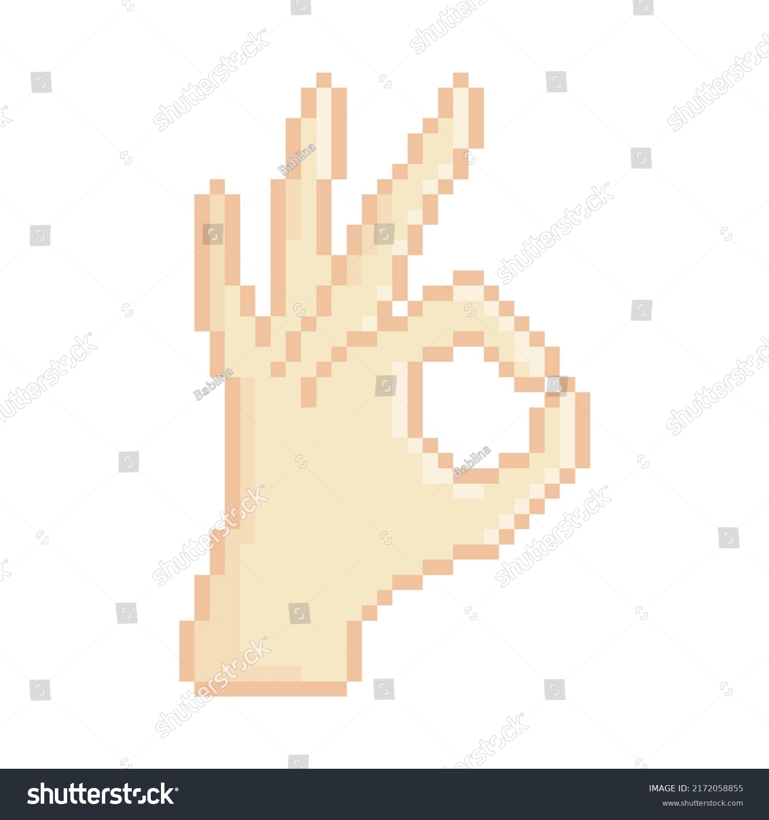 Okay Vector Icon Pixel Art 8 Stock Vector (Royalty Free) 2172058855 ...