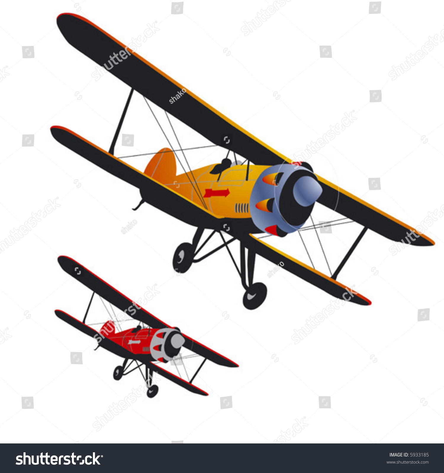 Old Airplane Vector Gradient Simple Vector Stock Vector (Royalty Free ...
