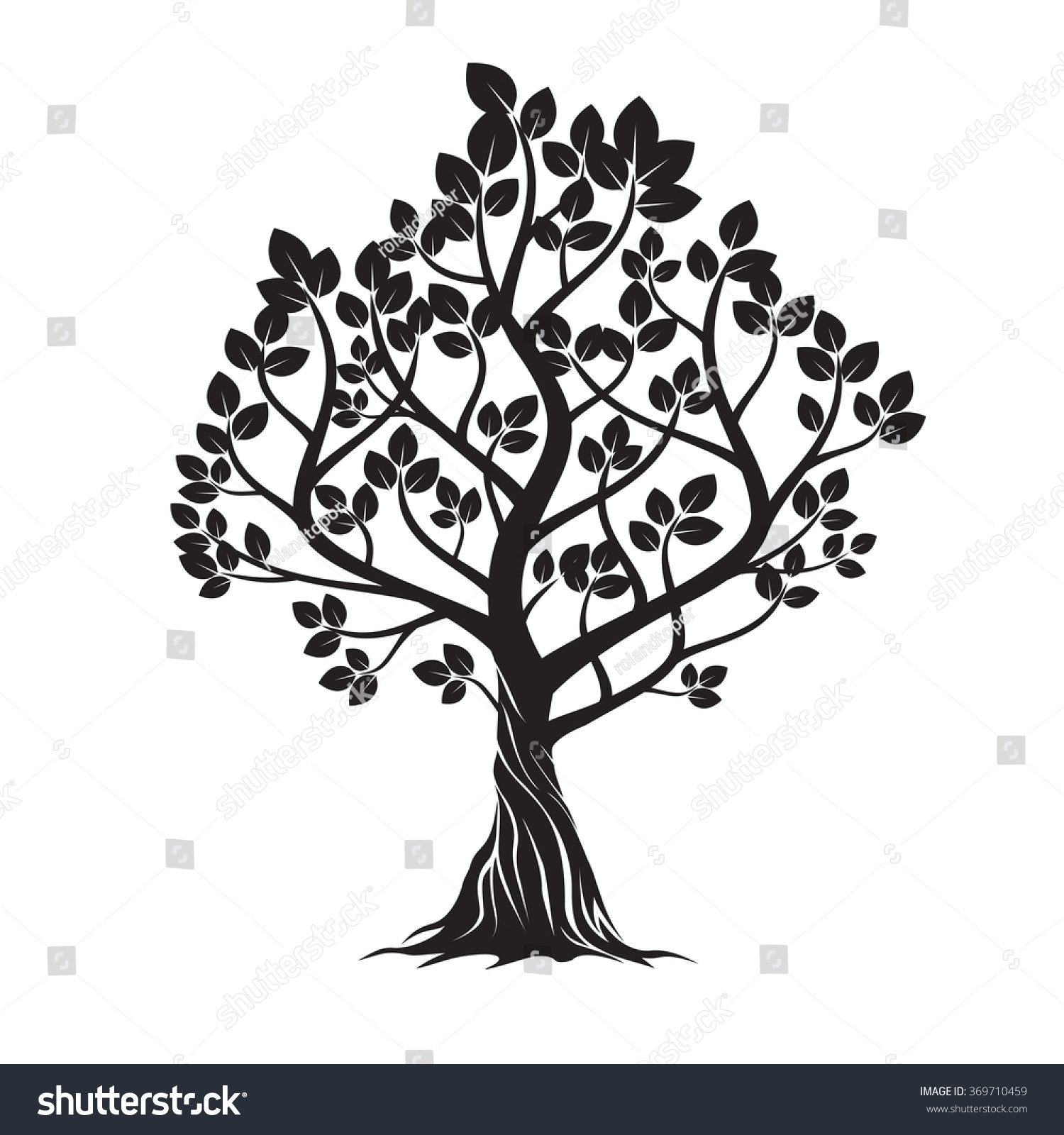 Old Black Tree Vector Illustration Stock Vector (Royalty Free ...