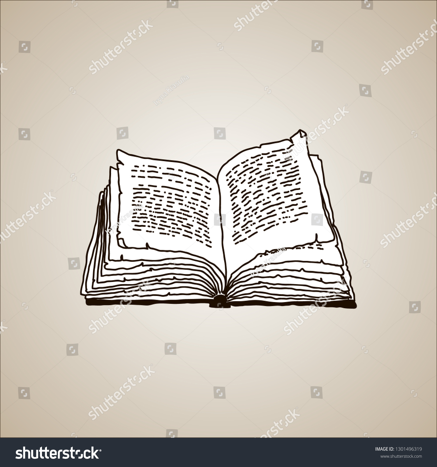 Old Book Hand Drawn Vector Illustration Stock Vector (Royalty Free ...