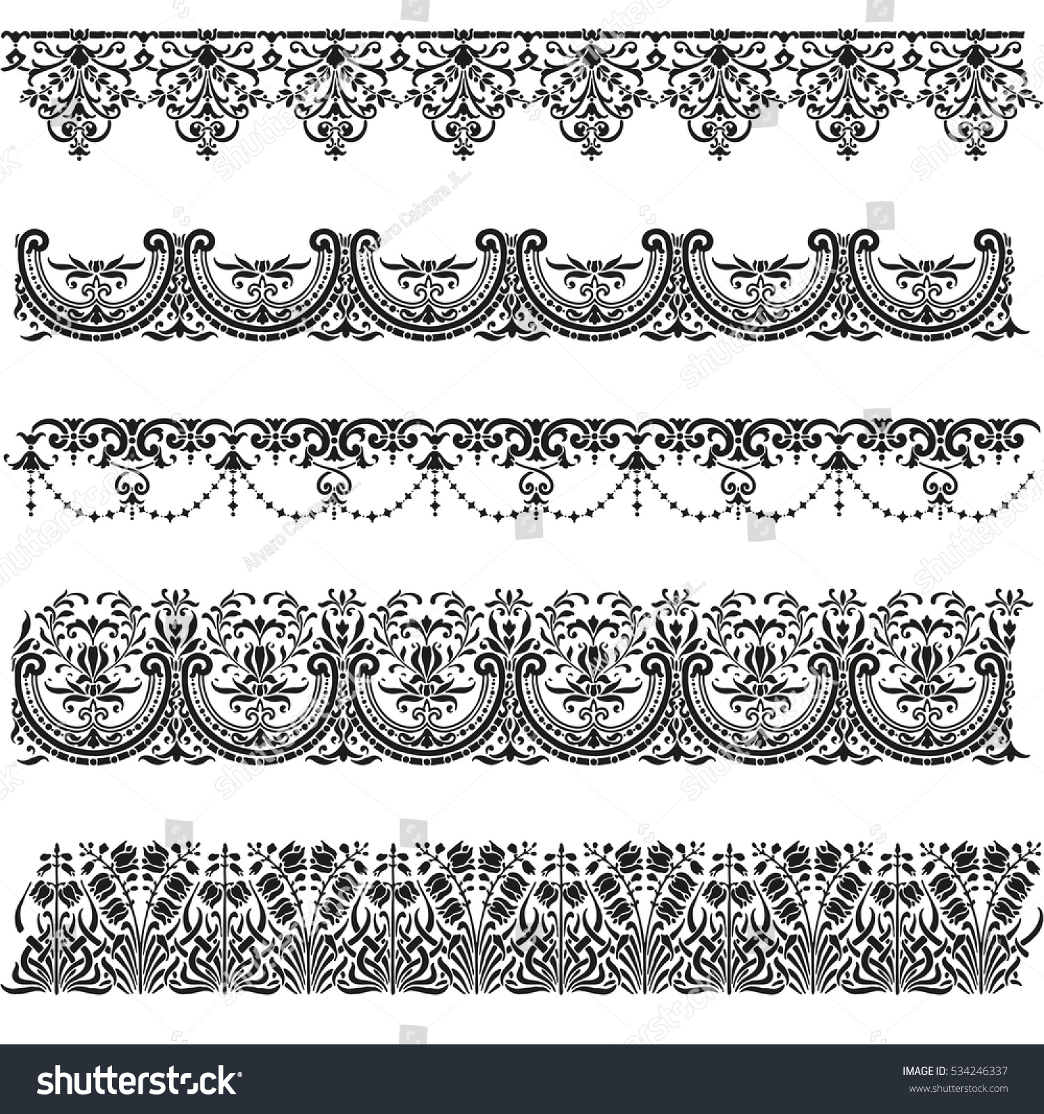 Old Border Designs Vector Set Stock Vector (Royalty Free) 534246337