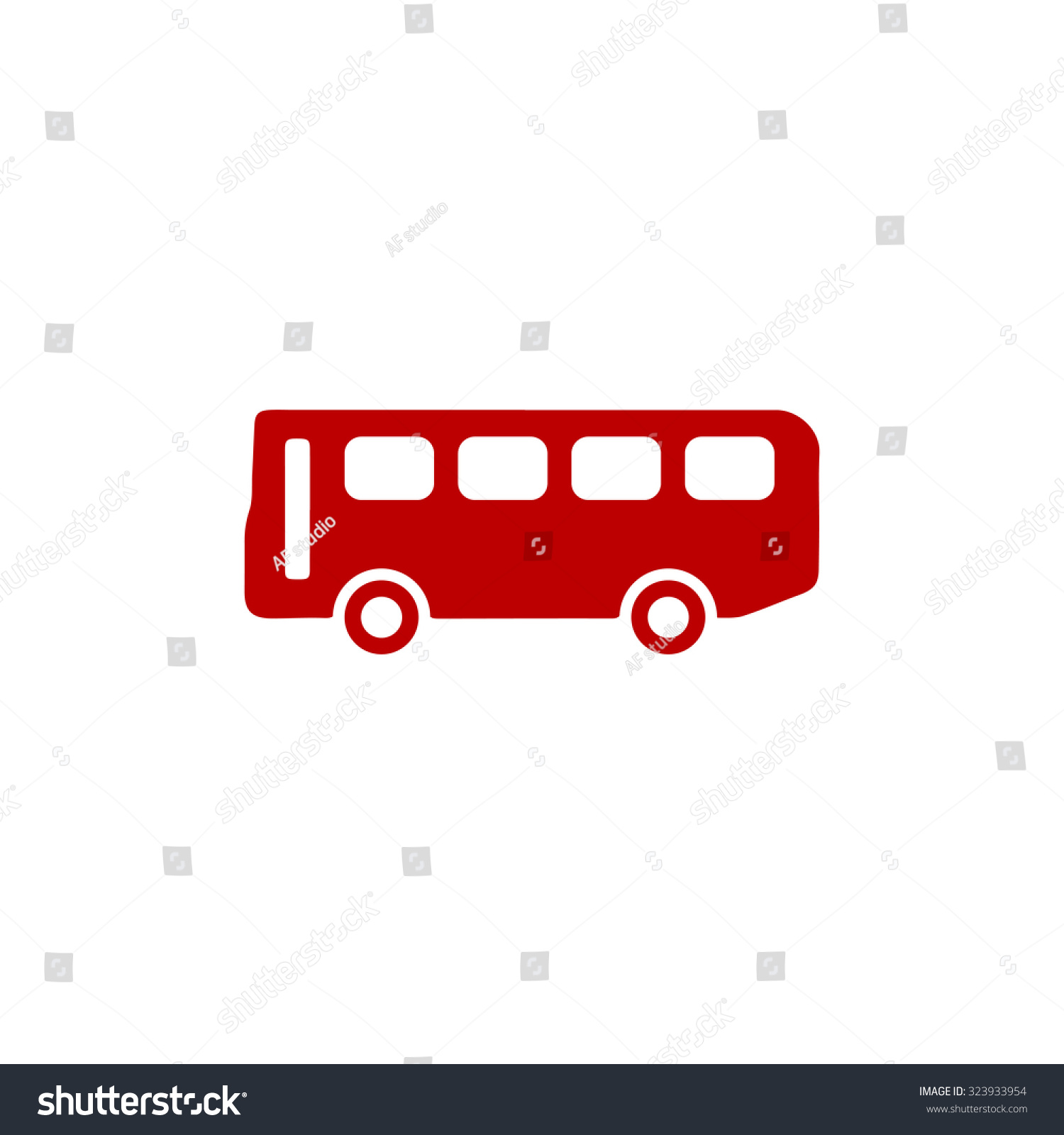 Old Bus Red Flat Icon Vector Stock Vector (Royalty Free) 323933954 ...