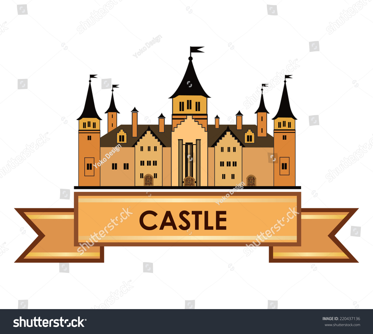 Old Castle Label Retro Vector Logo: เวกเตอร์สต็อก (ปลอดค่าลิขสิทธิ์ ...