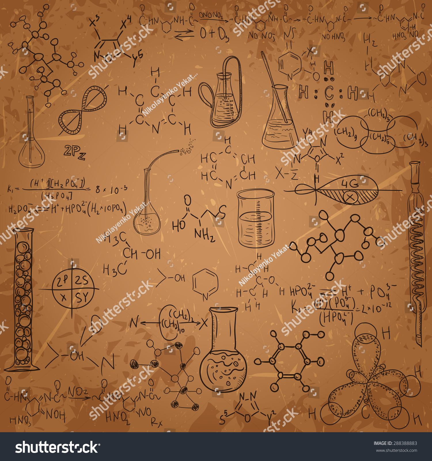 Old Chemistry Laboratory Pattern Set Vintage Stock Vector (Royalty Free ...