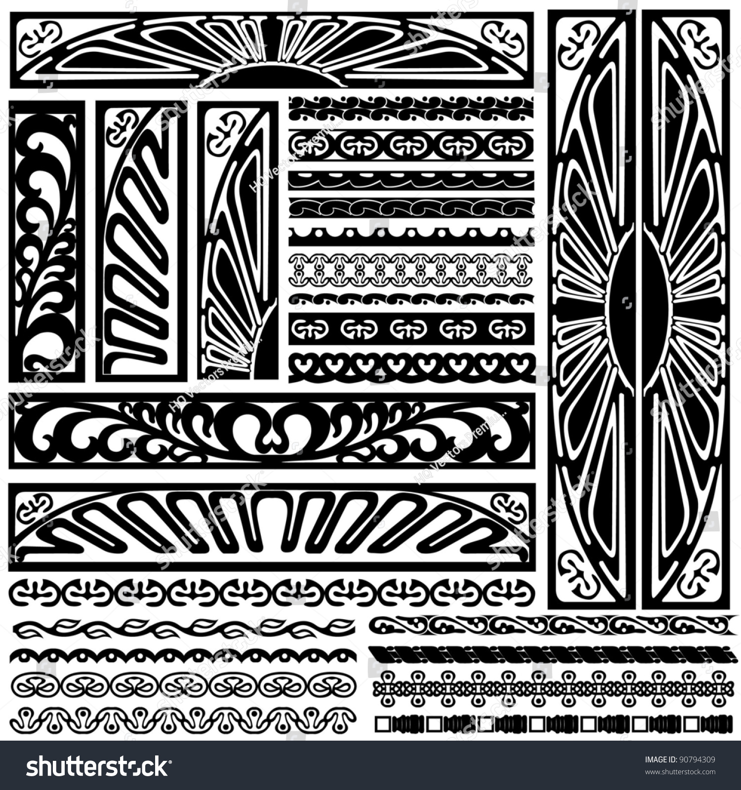 Old Church Pattern Frame Silhouette Stock Vector (Royalty Free) 90794309