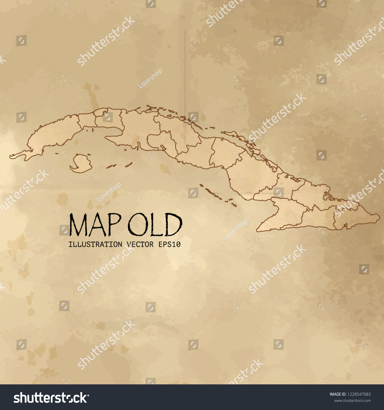 Old Cuba Map Vintage Paper Texture Stock Vector (Royalty Free ...