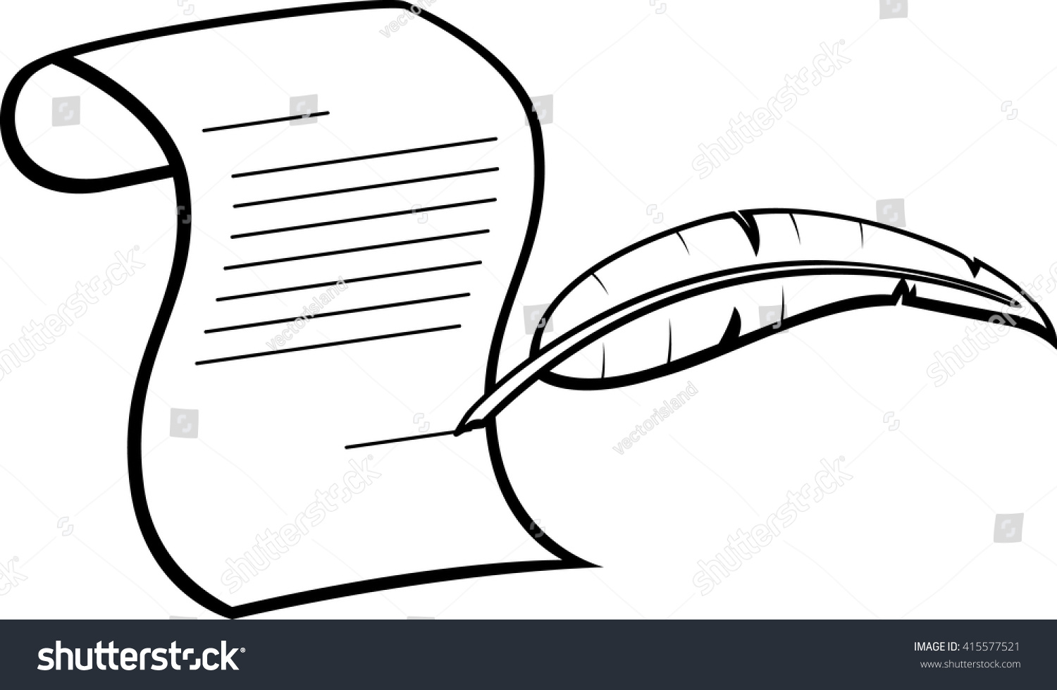 Old Document Quill Stock Vector (Royalty Free) 415577521