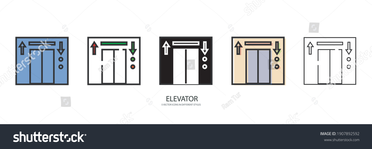 Old Elevator Vector Type Icon Stock Vector (Royalty Free) 1907892592