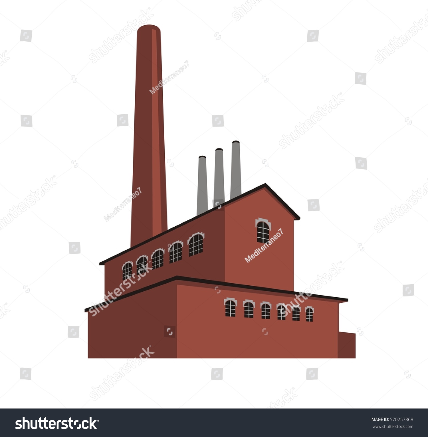 Old Factory Vector Illustration Stock Vector (Royalty Free) 570257368