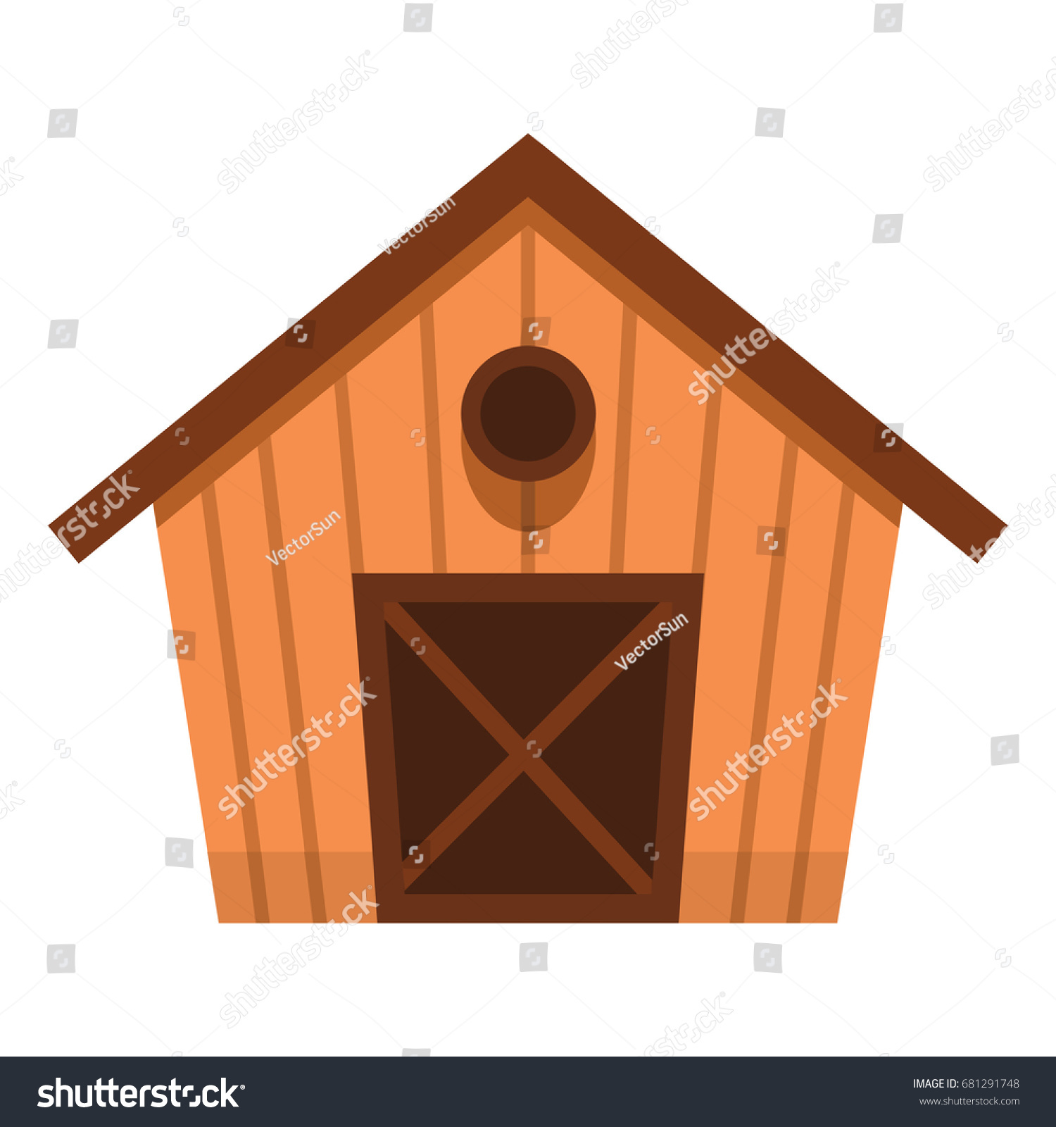 Old Farm Flat Cartoon Icon Stock Vector (Royalty Free) 681291748 ...