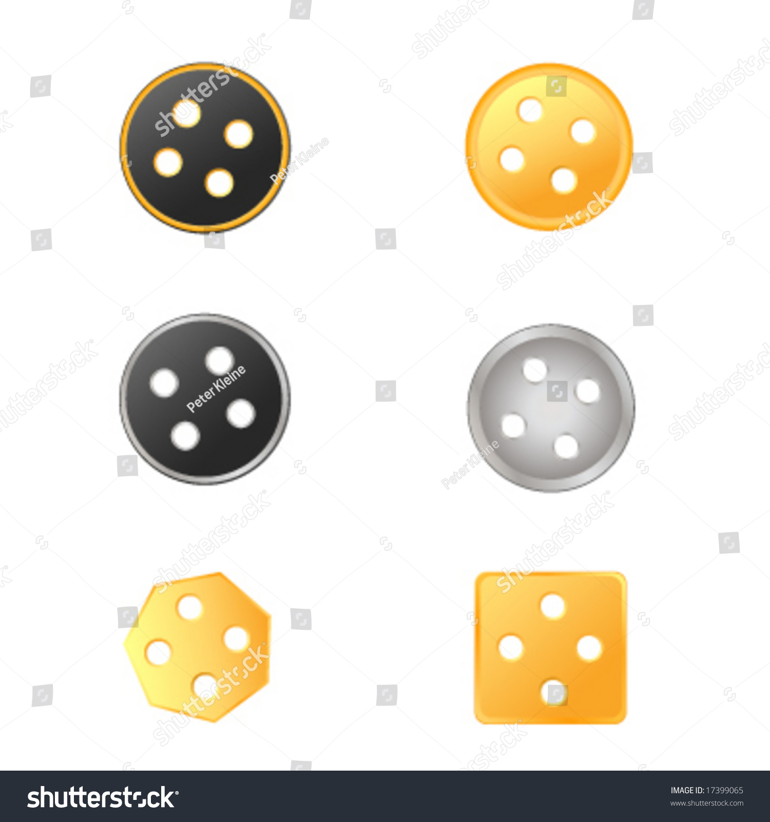 Old Fashioned Buttons Stock Vector (Royalty Free) 17399065