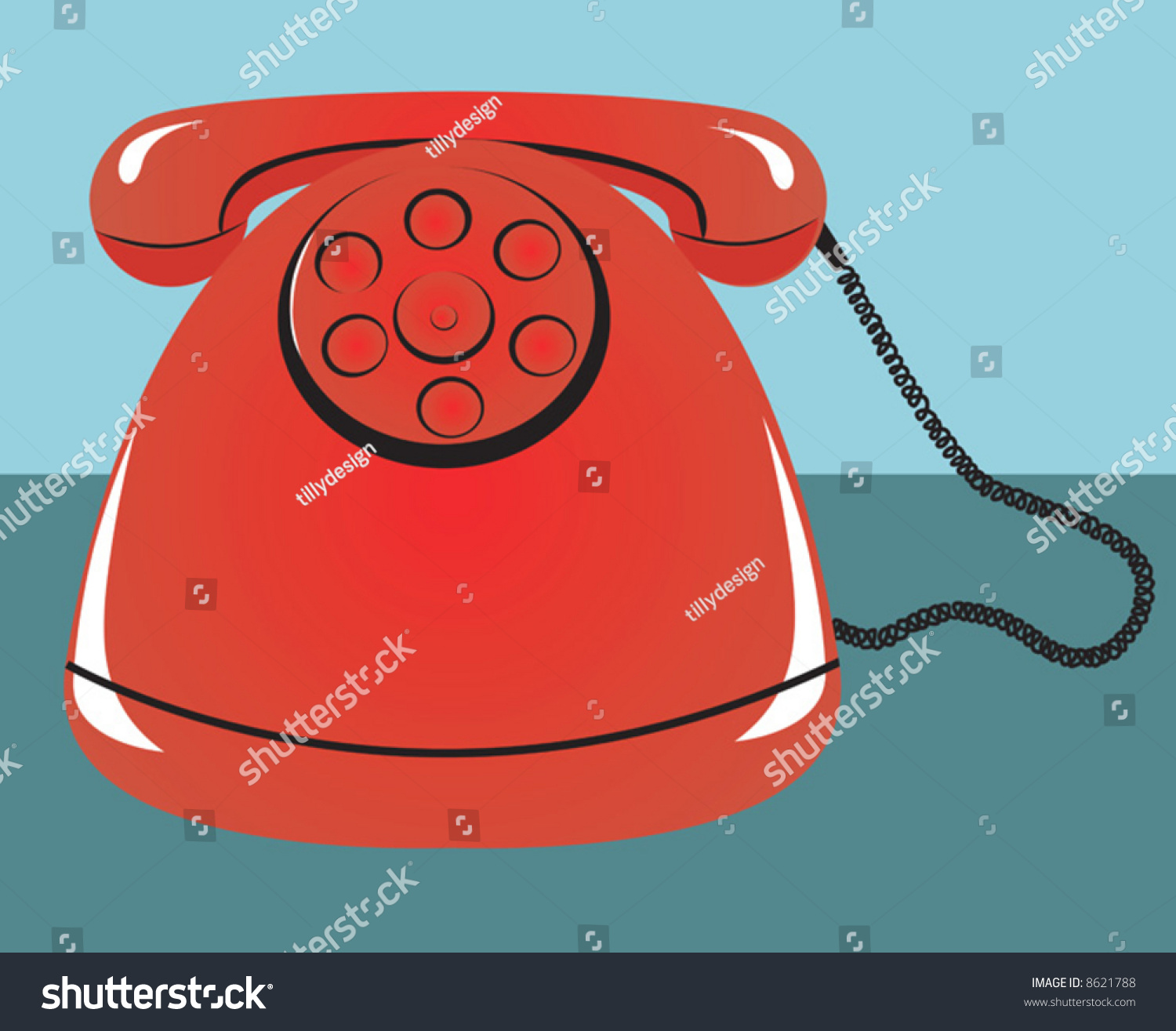Old Fashioned Red Telephone Stock Vector (Royalty Free) 8621788 ...