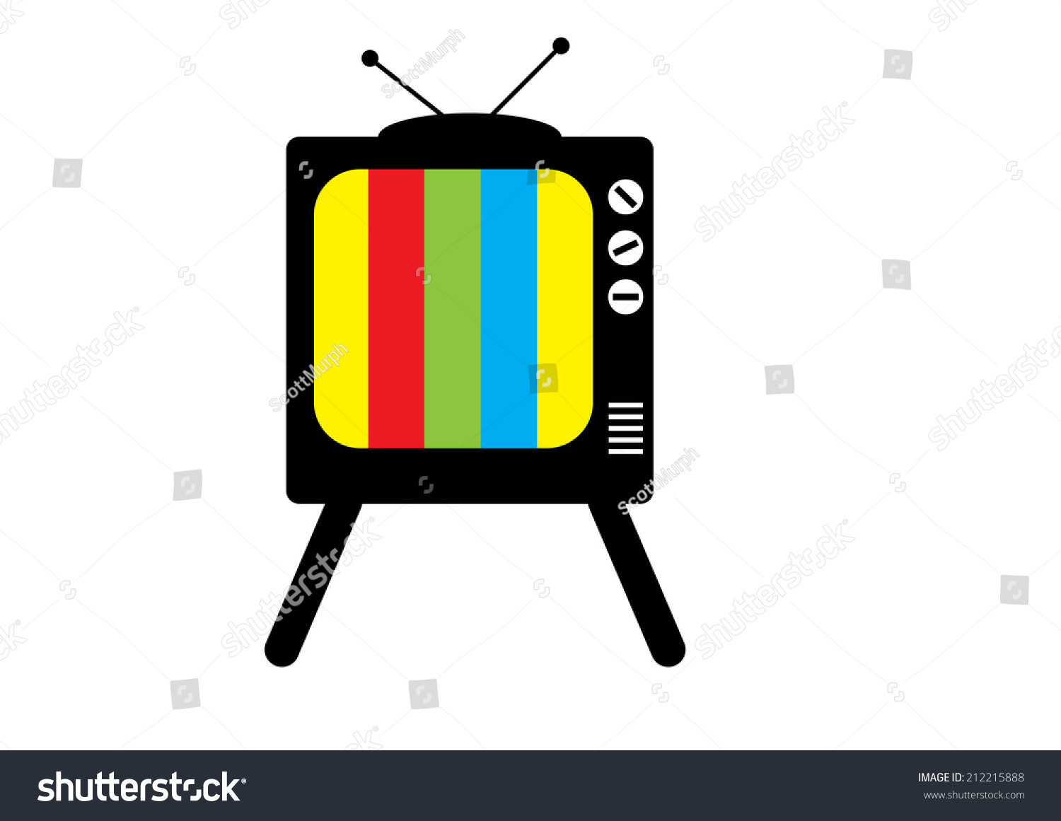 Old Fashioned Tv Icon Vector Stock Vector (Royalty Free) 212215888 ...