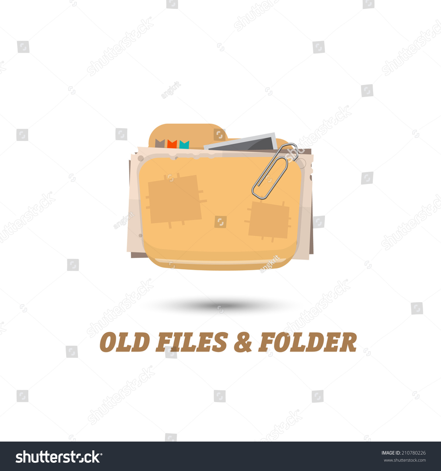 Old File Folder Junk File Vector: vector de stock (libre de regalías ...