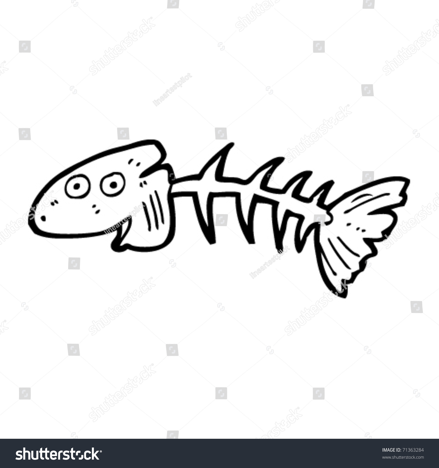 Old Fish Bones Cartoon Stock Vector (Royalty Free) 71363284