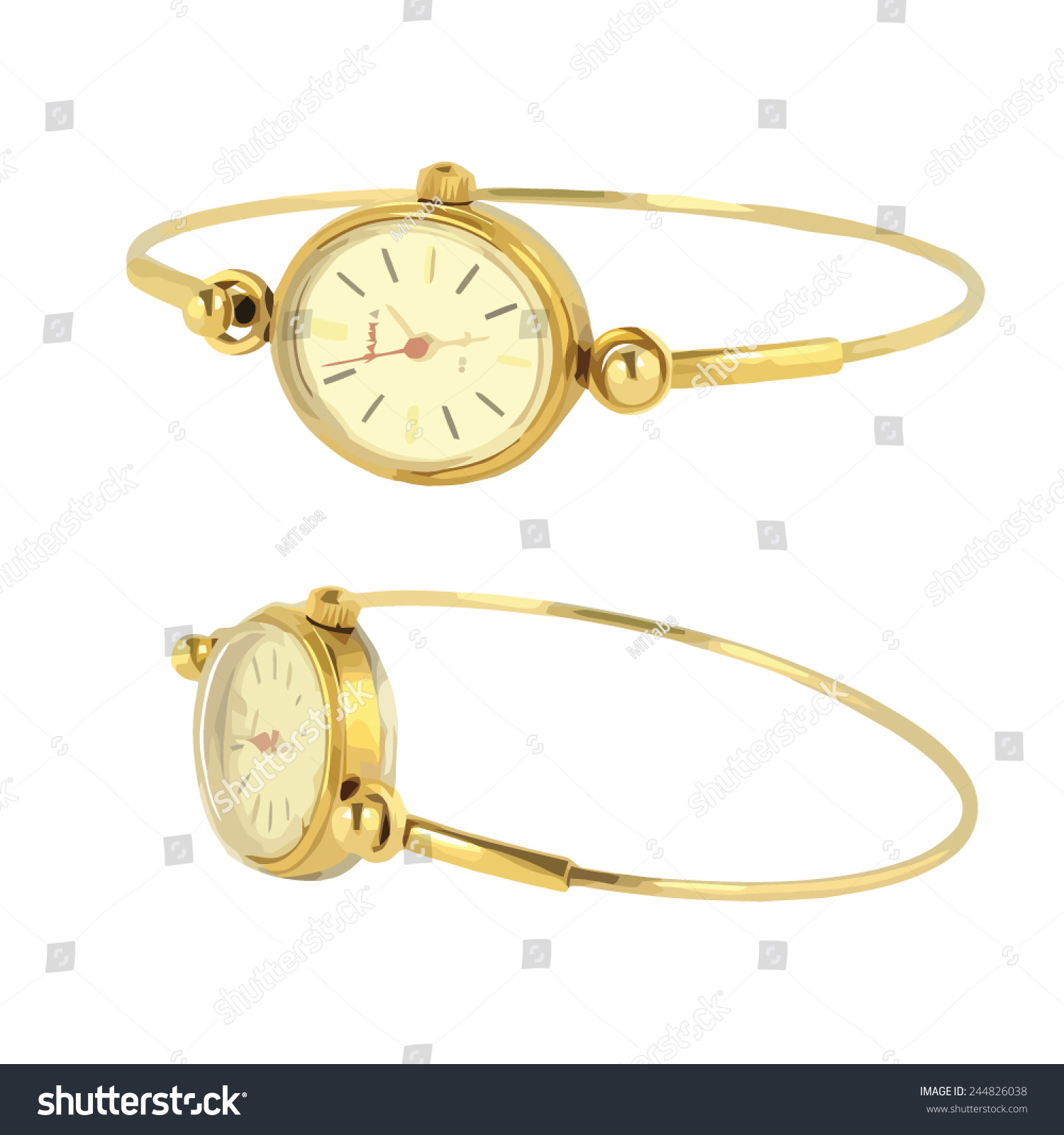 Old Gold Watch Vector Stock Vector (Royalty Free) 244826038 | Shutterstock