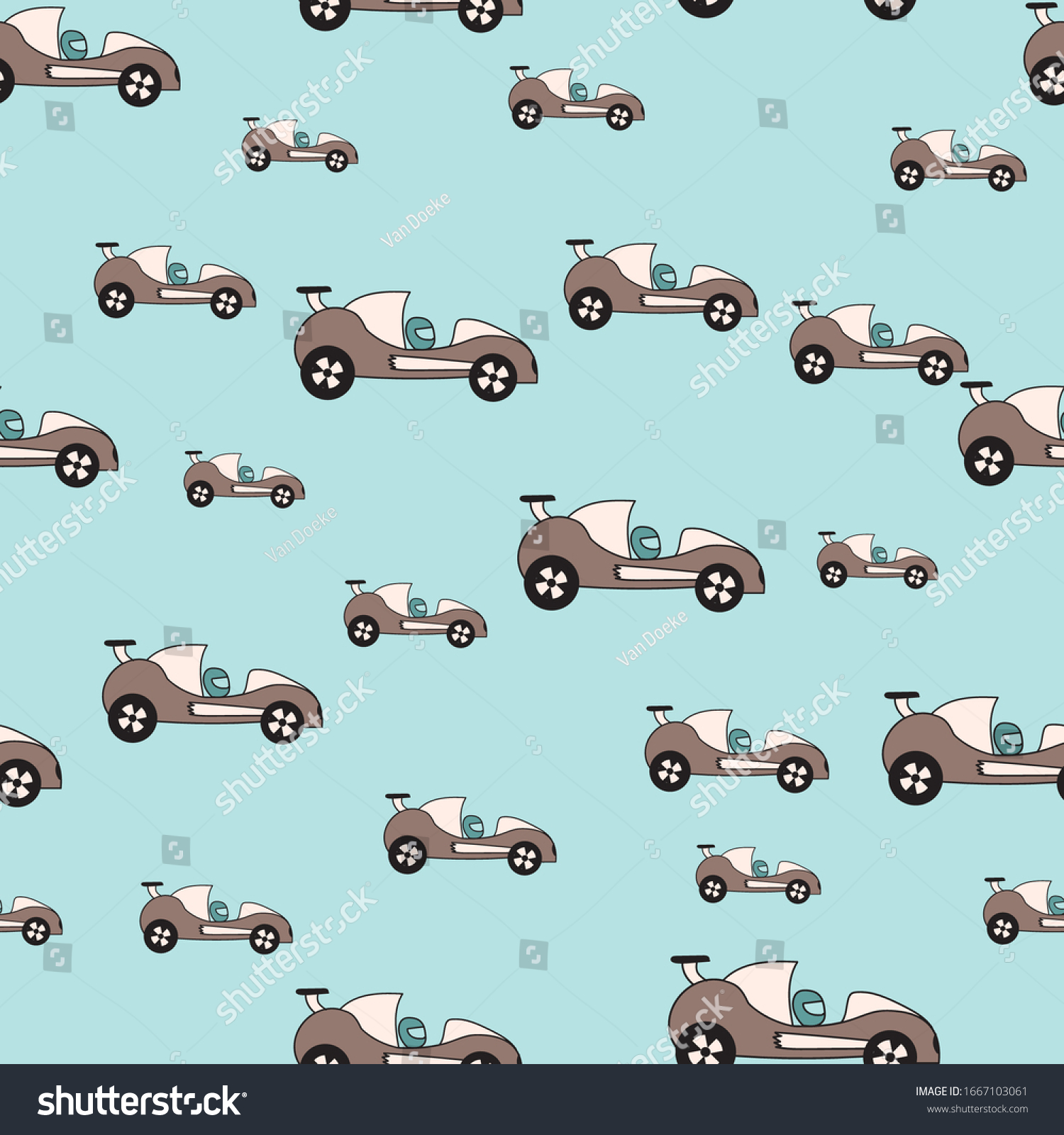 Old Green Repeat Pattern Race Car Stock Vector (Royalty Free) 1667103061