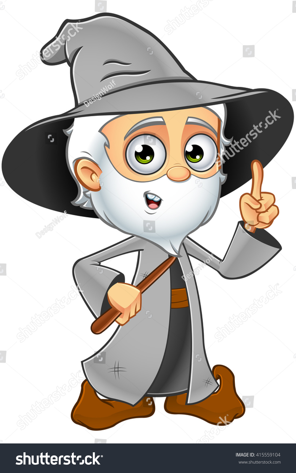 Old Grey Wizard Cartoon Character Stock Vector (Royalty Free) 415559104 ...