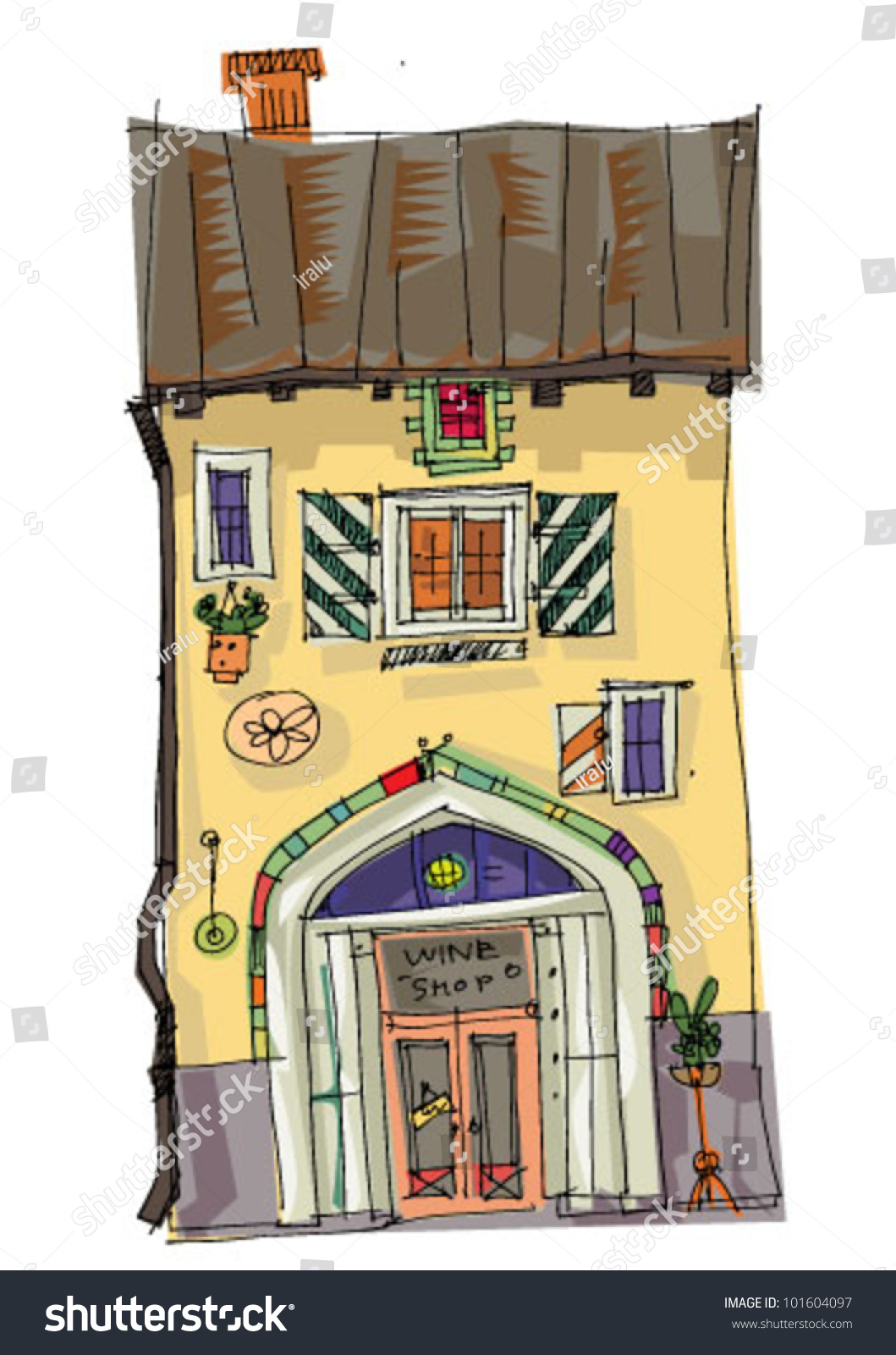 Old Hotel Stock Vector (Royalty Free) 101604097 | Shutterstock