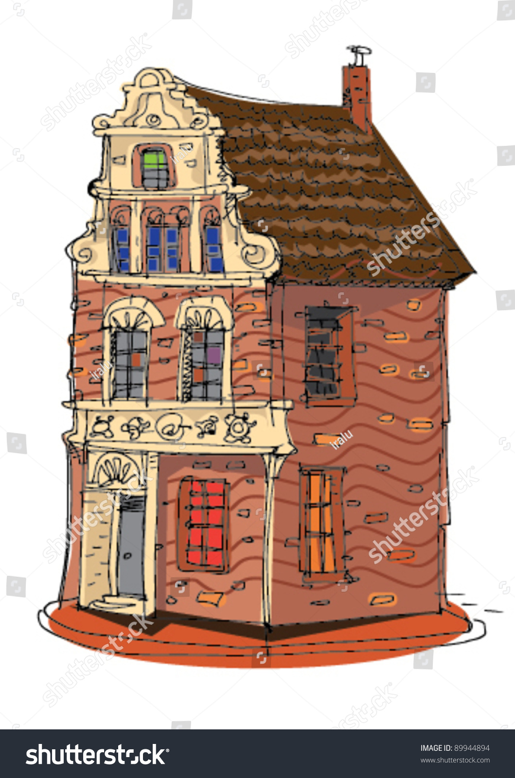 Old House Cartoon Stock Vector (Royalty Free) 89944894
