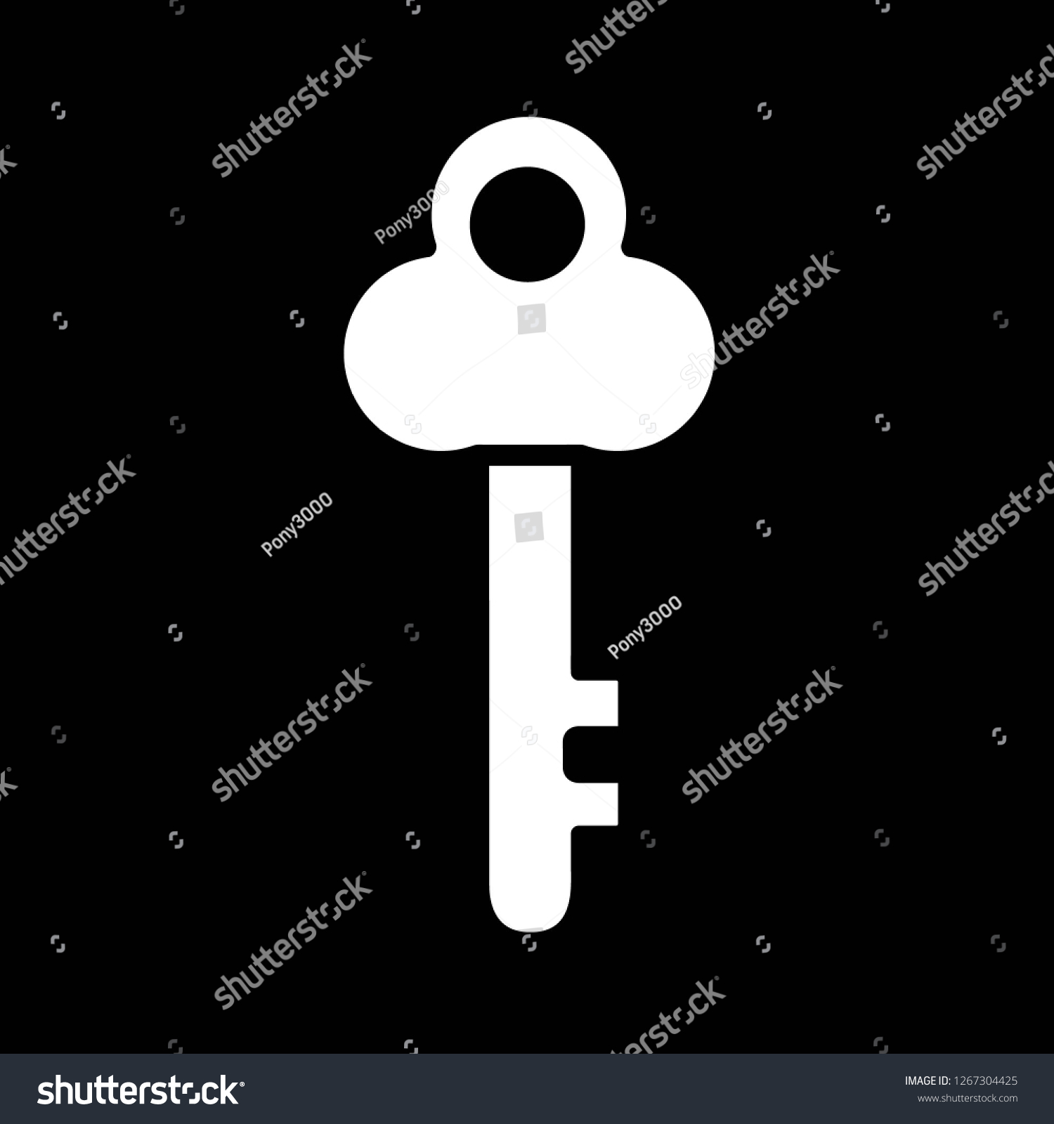 Old Key Icon Stock Vector (Royalty Free) 1267304425
