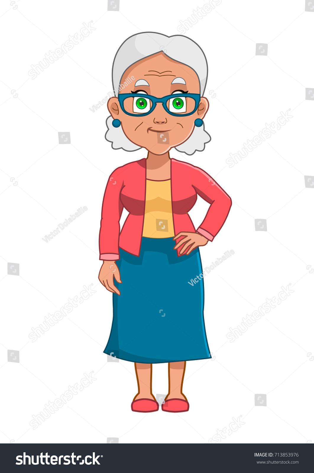 Old Lady Standing Stock Vector (Royalty Free) 713853976 | Shutterstock