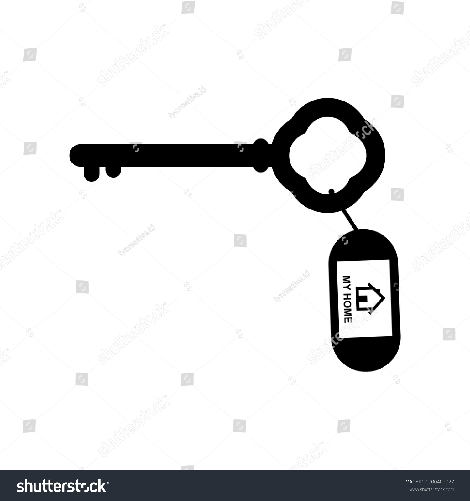 Old Lock Black Pendulum On White Stock Vector (Royalty Free) 1900402027 ...