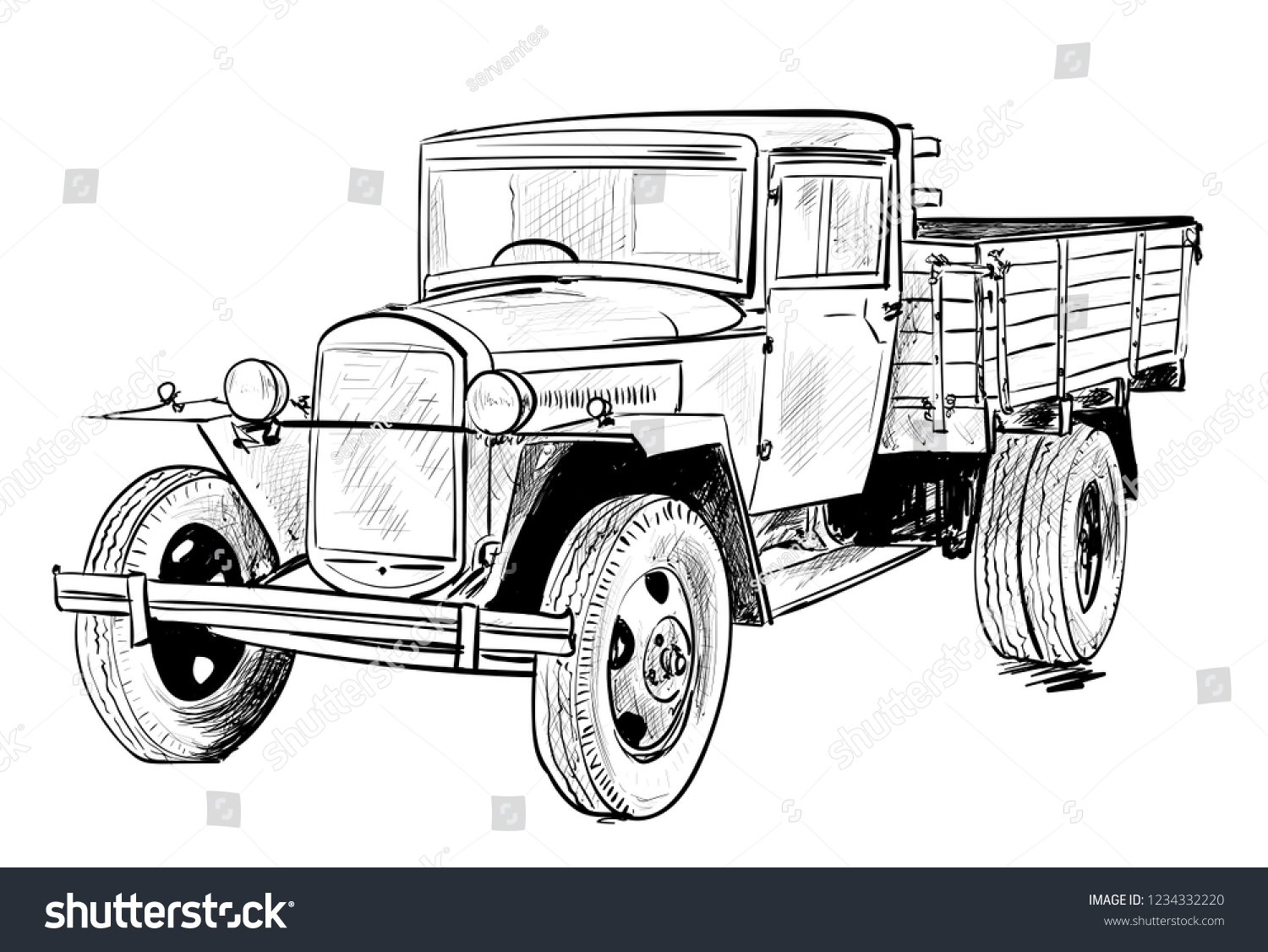 Old Lorry Car Stock Vector (Royalty Free) 1234332220 | Shutterstock