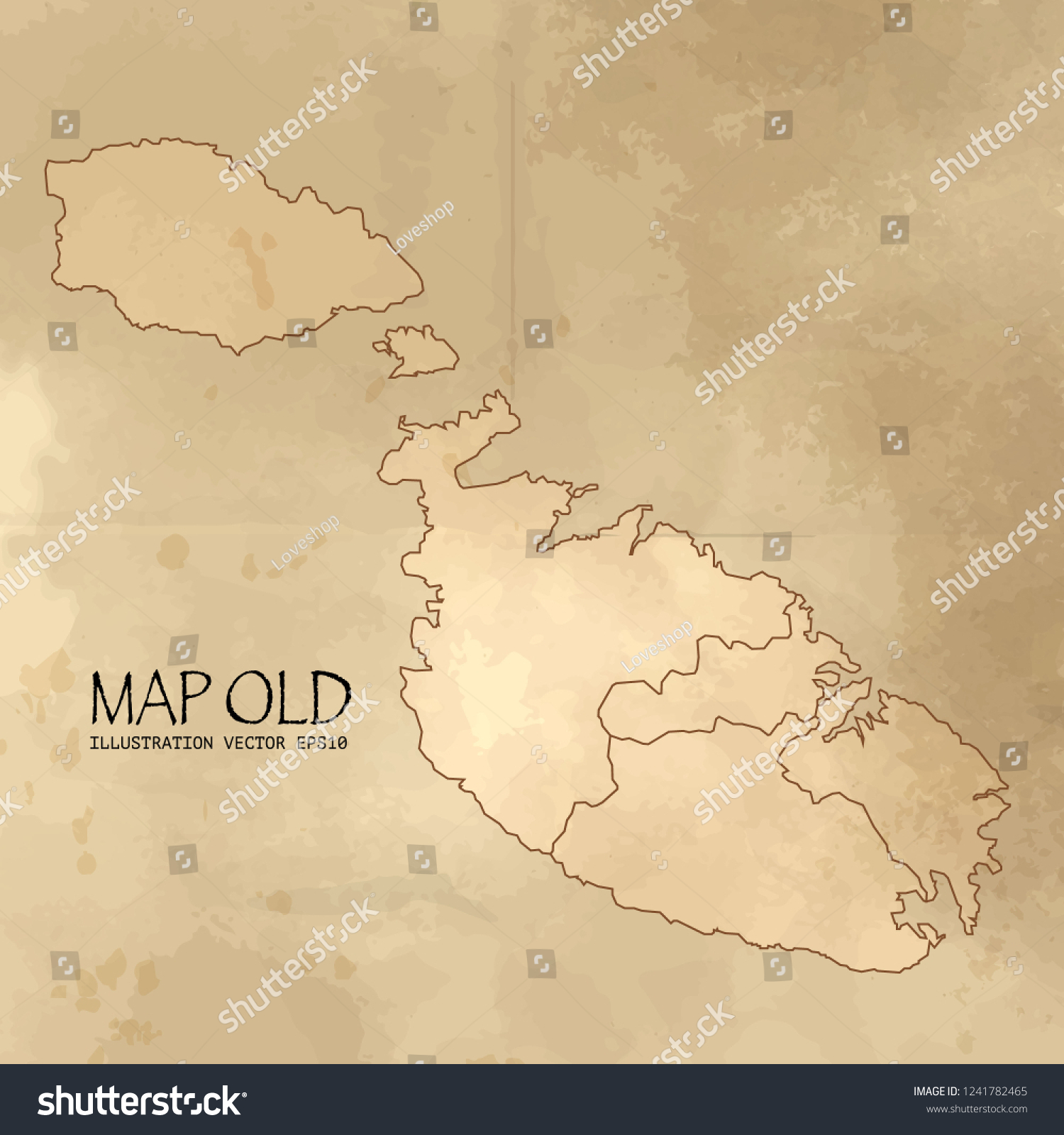 Old Malta Map Vintage Paper Texture: เวกเตอร์สต็อก (ปลอดค่าลิขสิทธิ์ ...