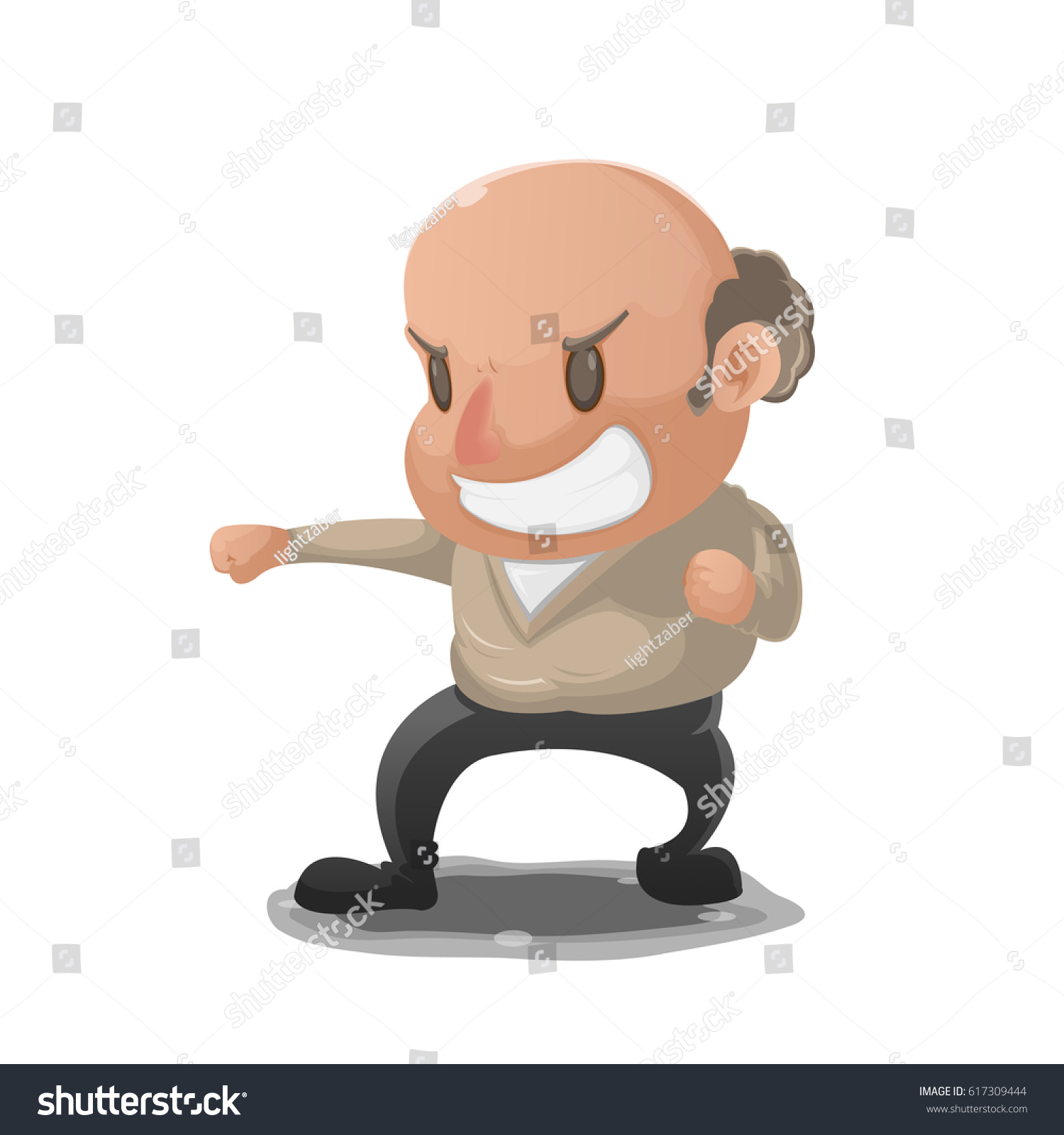 Old Man Anger Fight Pose Vector: vector de stock (libre de regalías ...