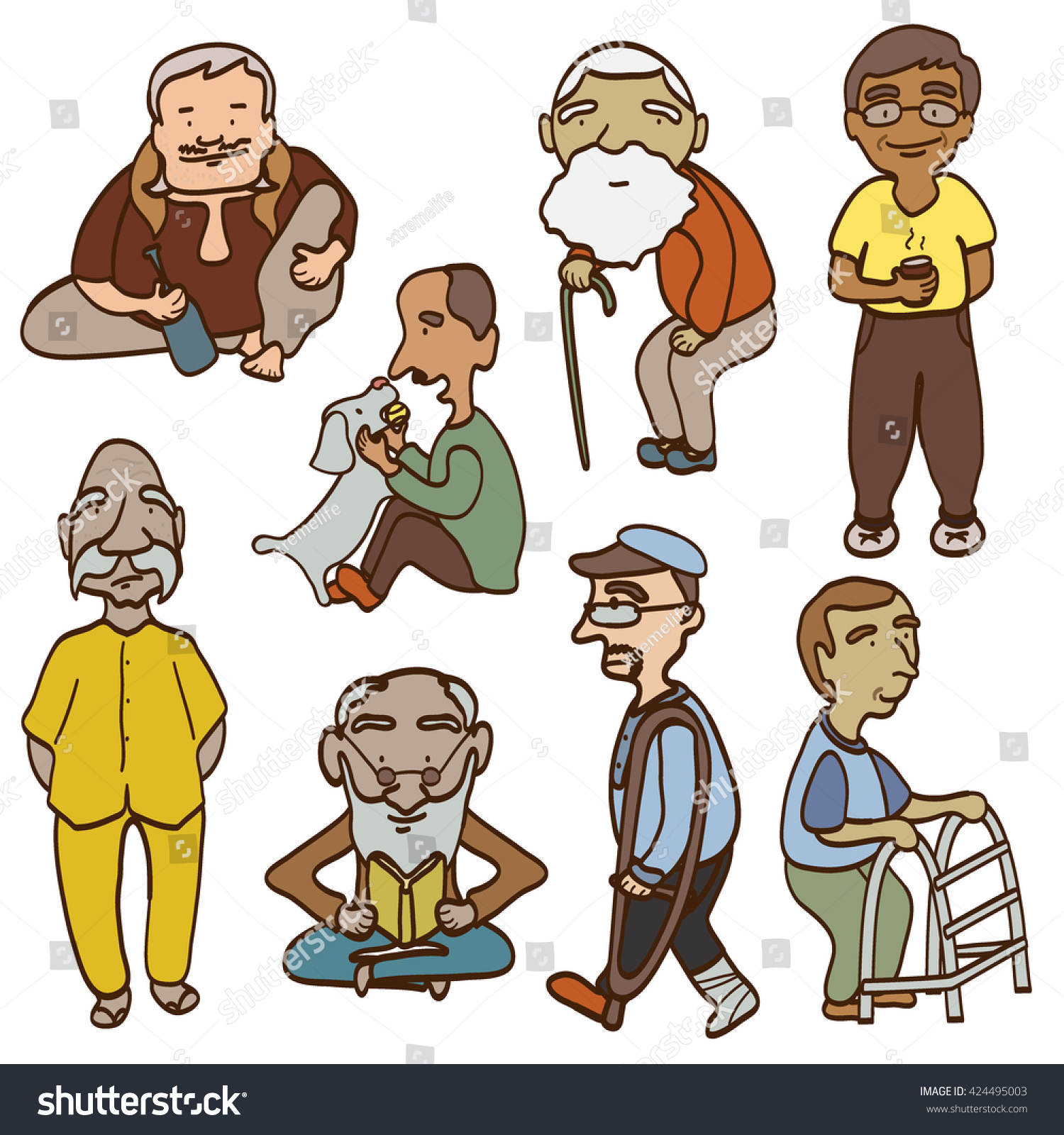 Old Man Cartoon Stock Vector (Royalty Free) 424495003 | Shutterstock