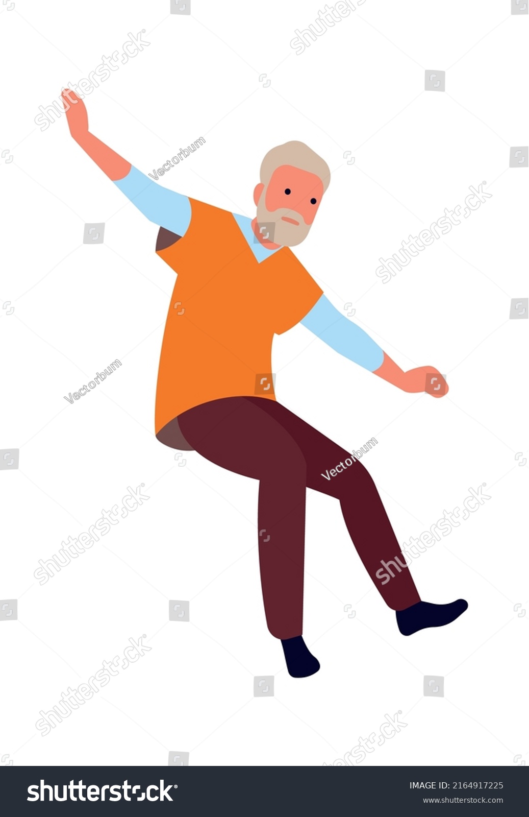 Old Man Falling Back Senior Slip Stock Vector (Royalty Free) 2164917225 ...
