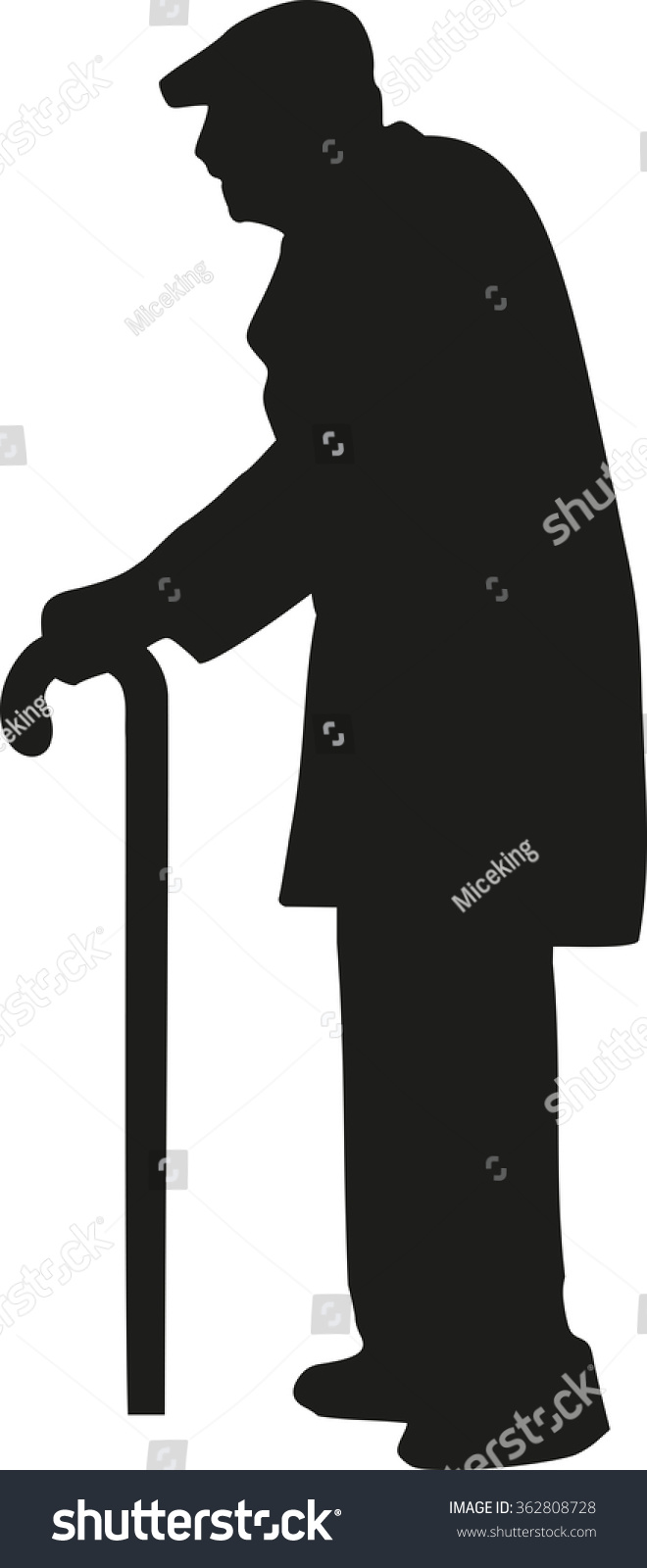 Old Man Senior Silhouette Stock Vector (Royalty Free) 362808728