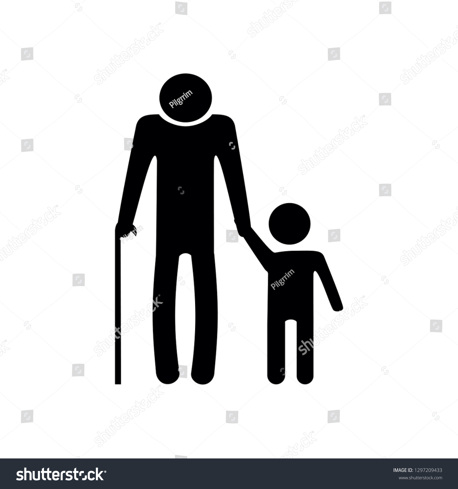 Old Man Children Vector Stock Vector (Royalty Free) 1297209433