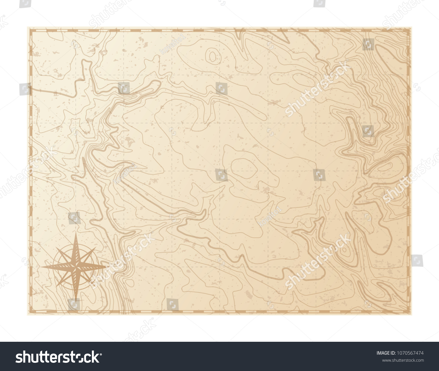 Old Map Isolated On White Background Stock Vector (Royalty Free ...