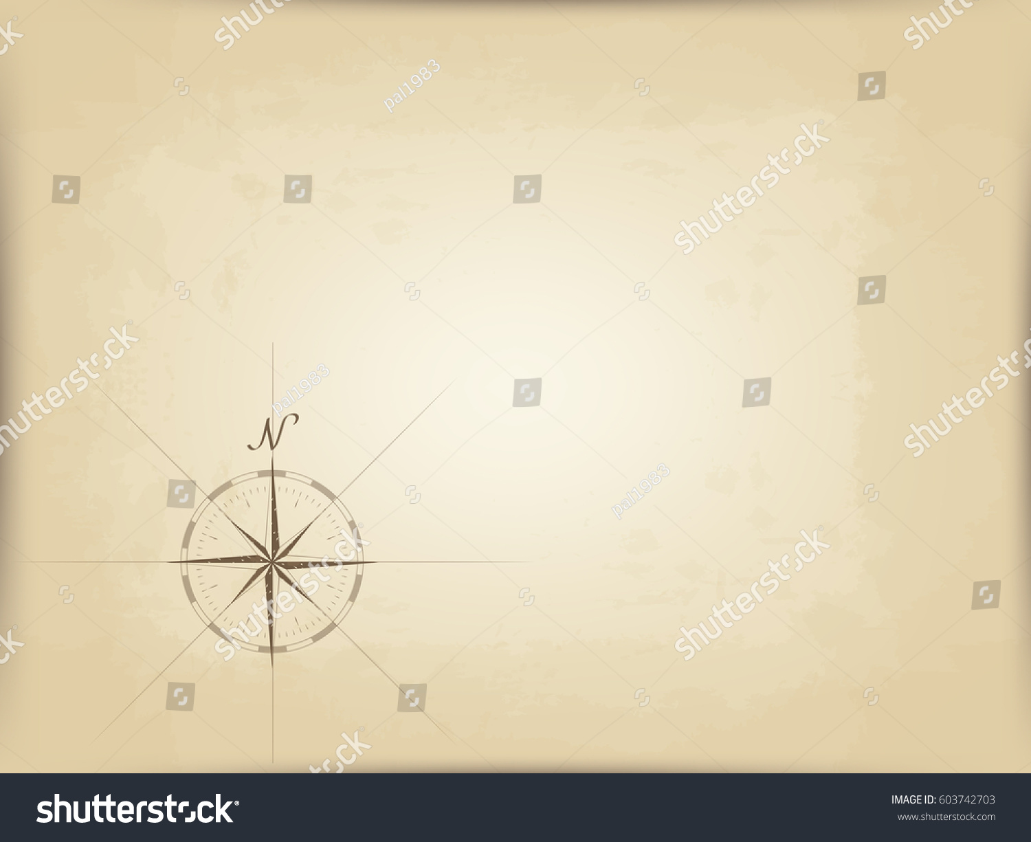 Old Map On Parchment Vector Drawing: vector de stock (libre de regalías ...