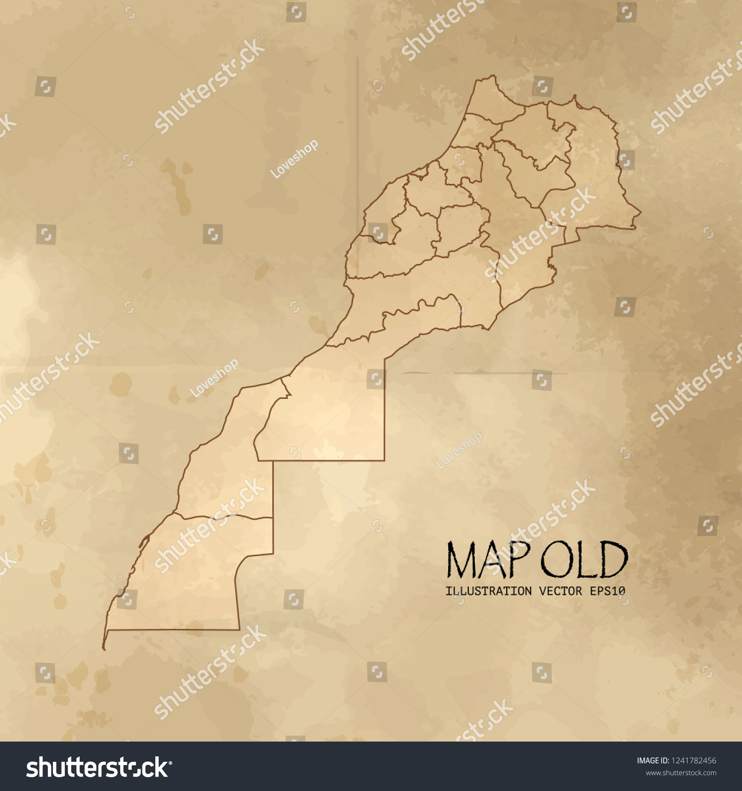 Old Morocco Map Vintage Paper Texture Stock Vector (Royalty Free ...