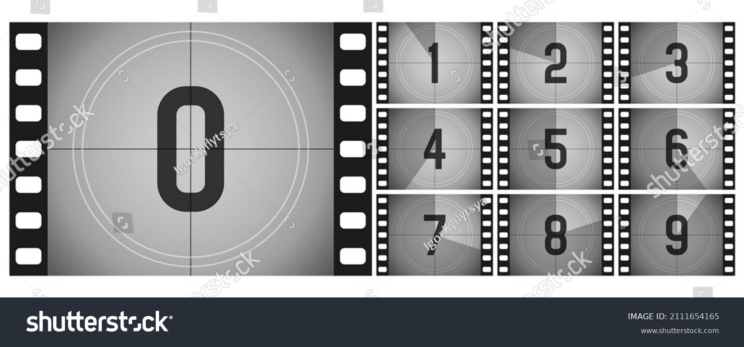 Old Movie Countdown Retro Frame Timer Stock Vector (Royalty Free ...